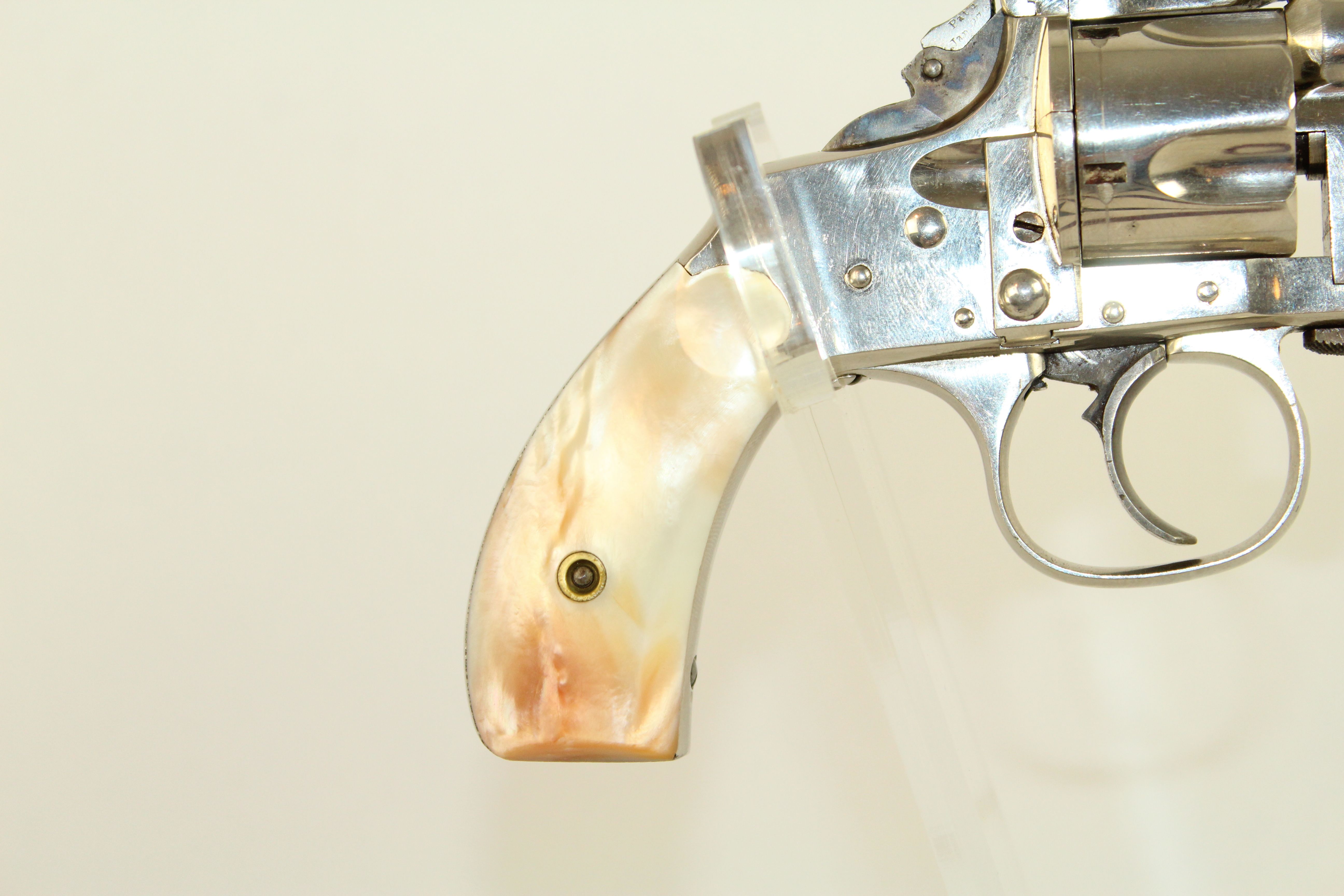 Antique Merwin & Hulbert .32 Double Action Revolver Nickel Mother of ...