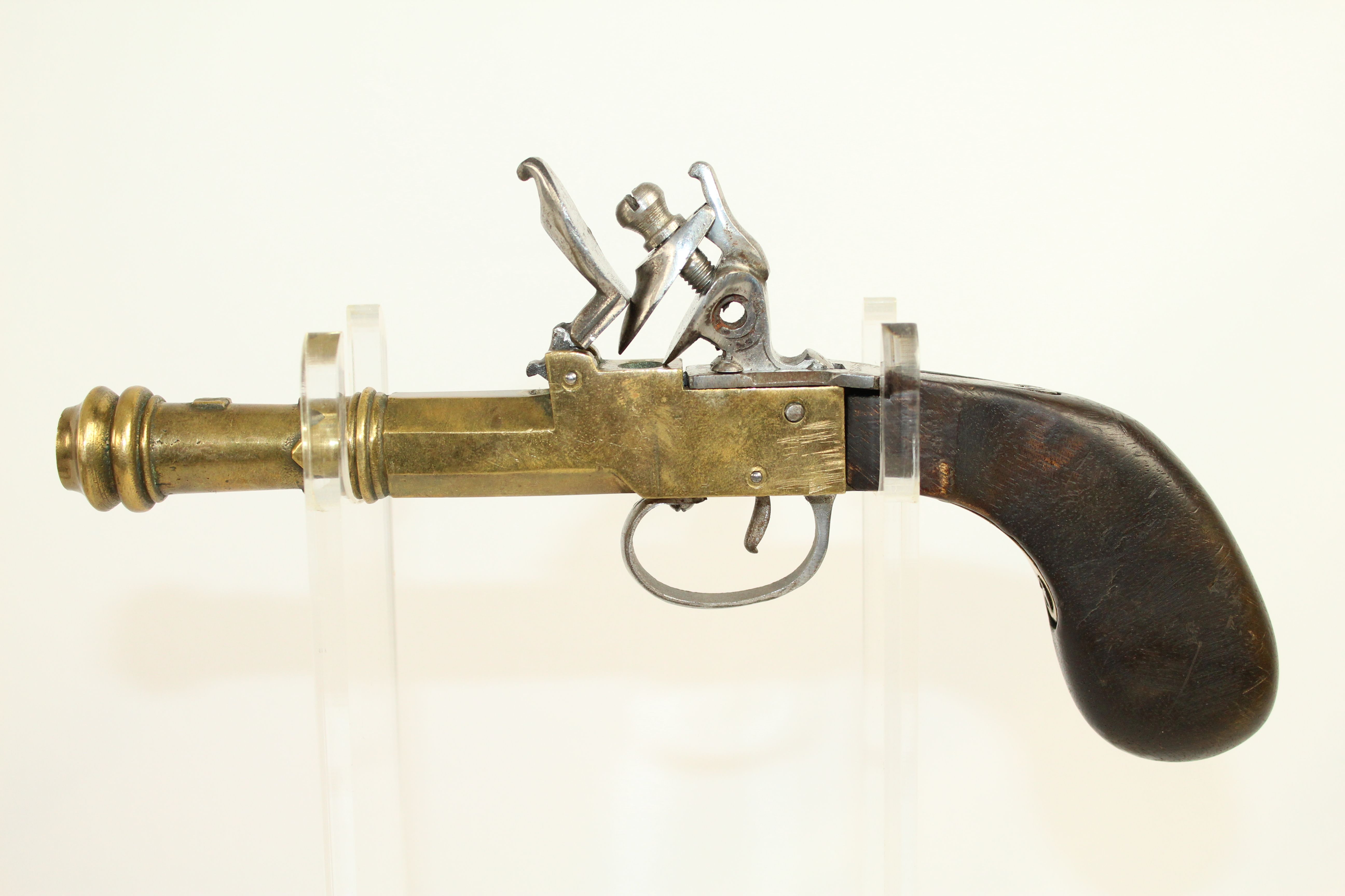Brass Cannon Barrel Flintlock Pistol Antique 007 | Ancestry Guns