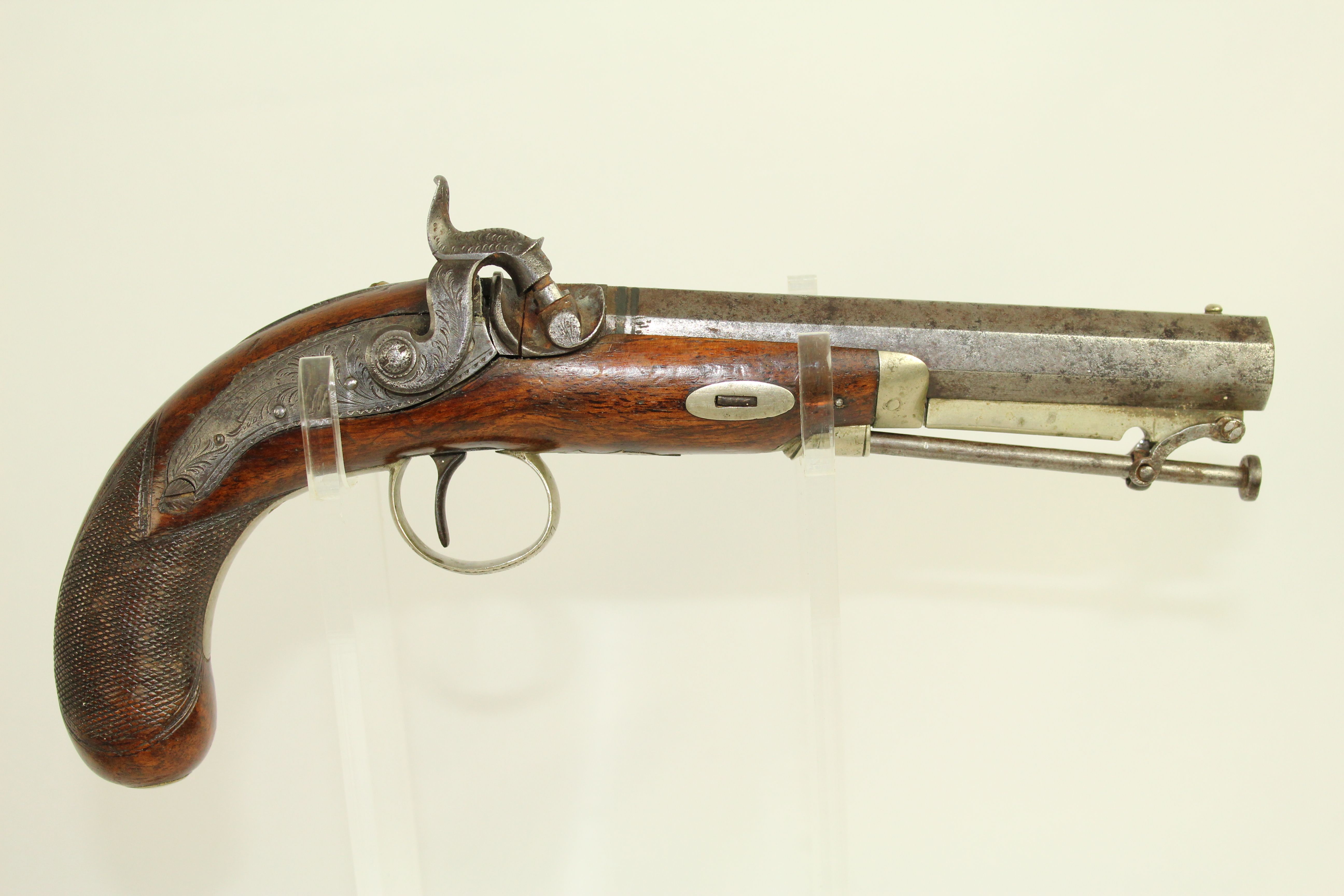 English British Percussion Pistol J. Bishop Antique 001 | Ancestry Guns