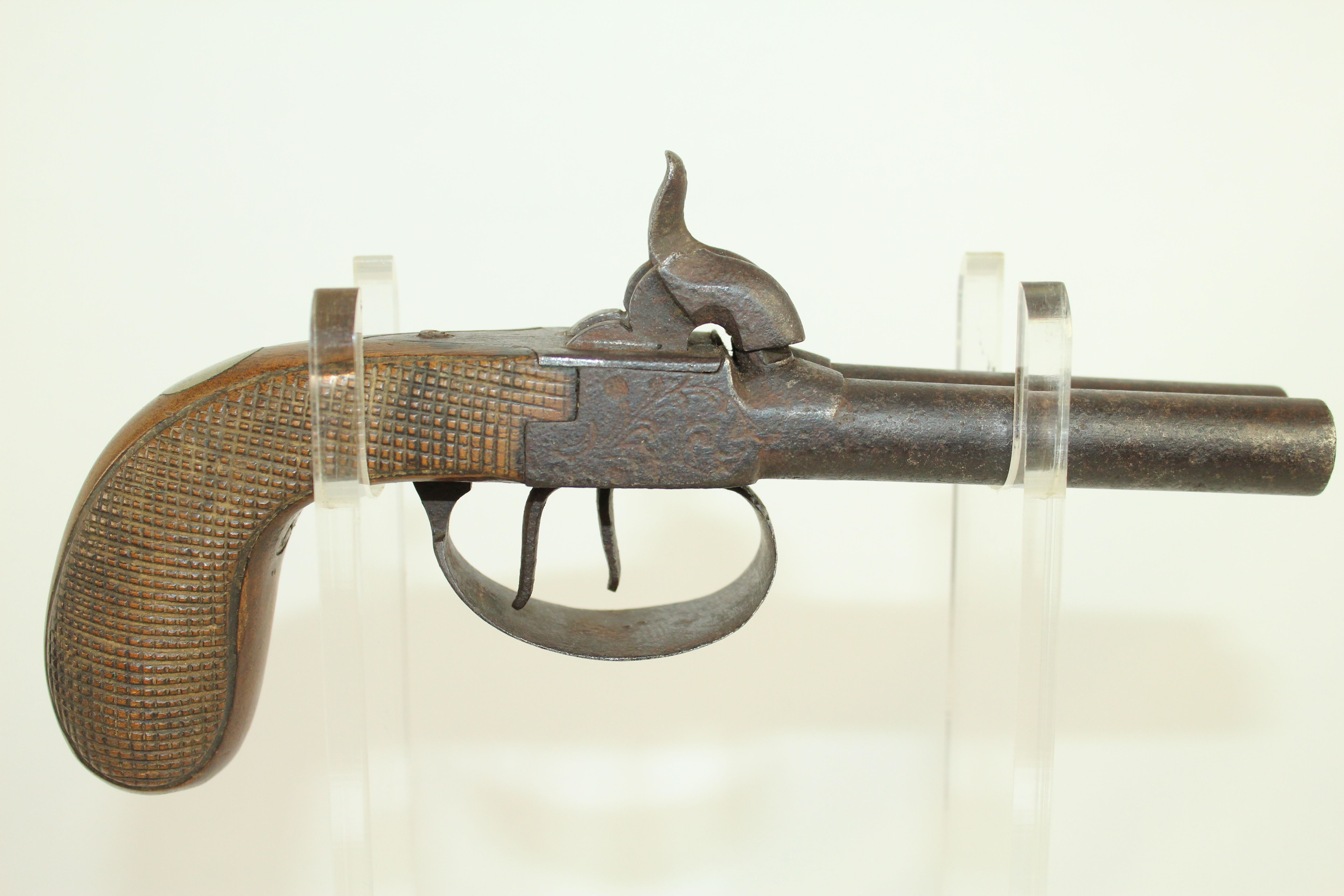 Double Barrel SXS Pistol Percussion Antique Firearm 002 | Ancestry Guns