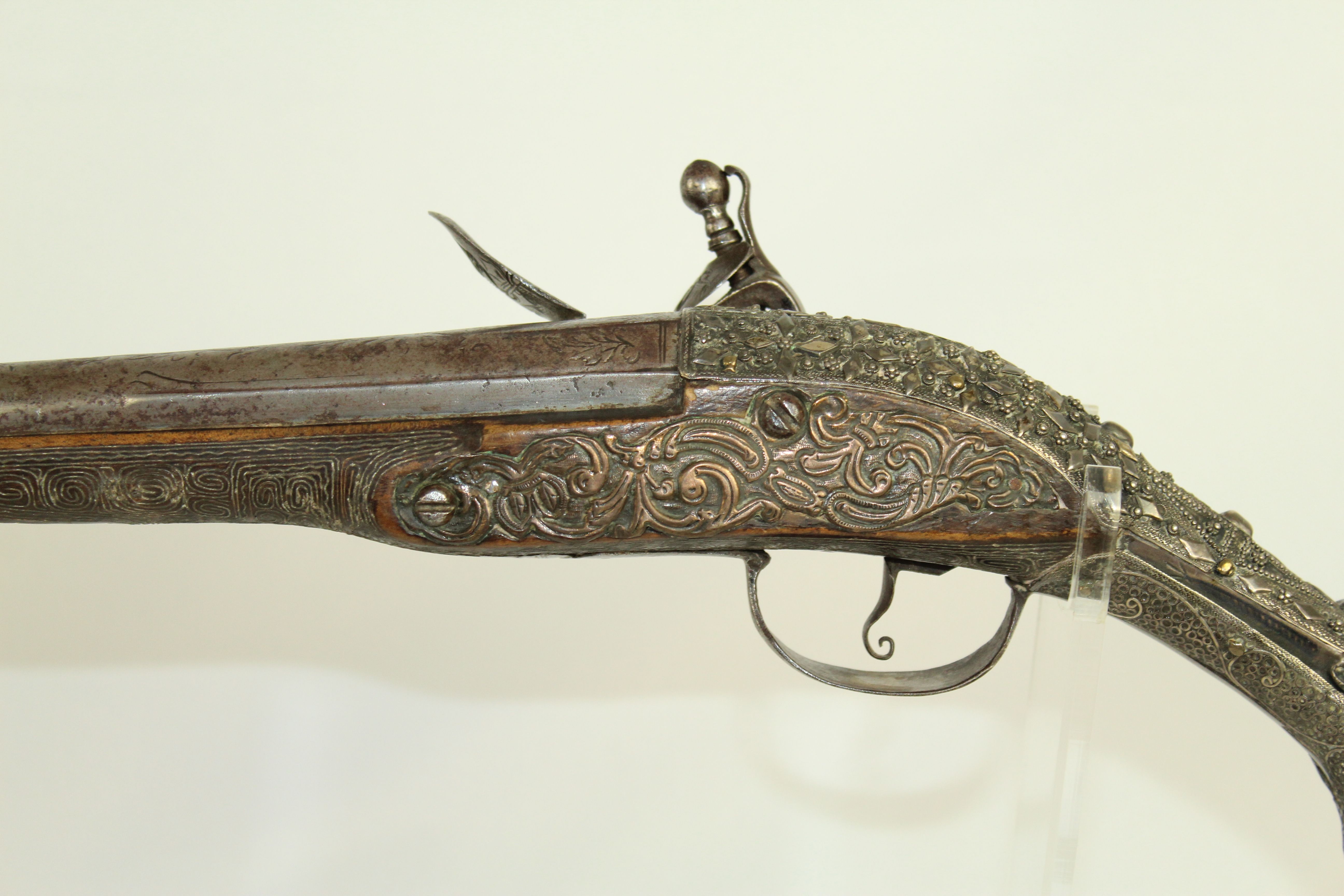 Ottoman Turkish Flintlock Pistol Ornate Engraved Antique Firearm 015 ...