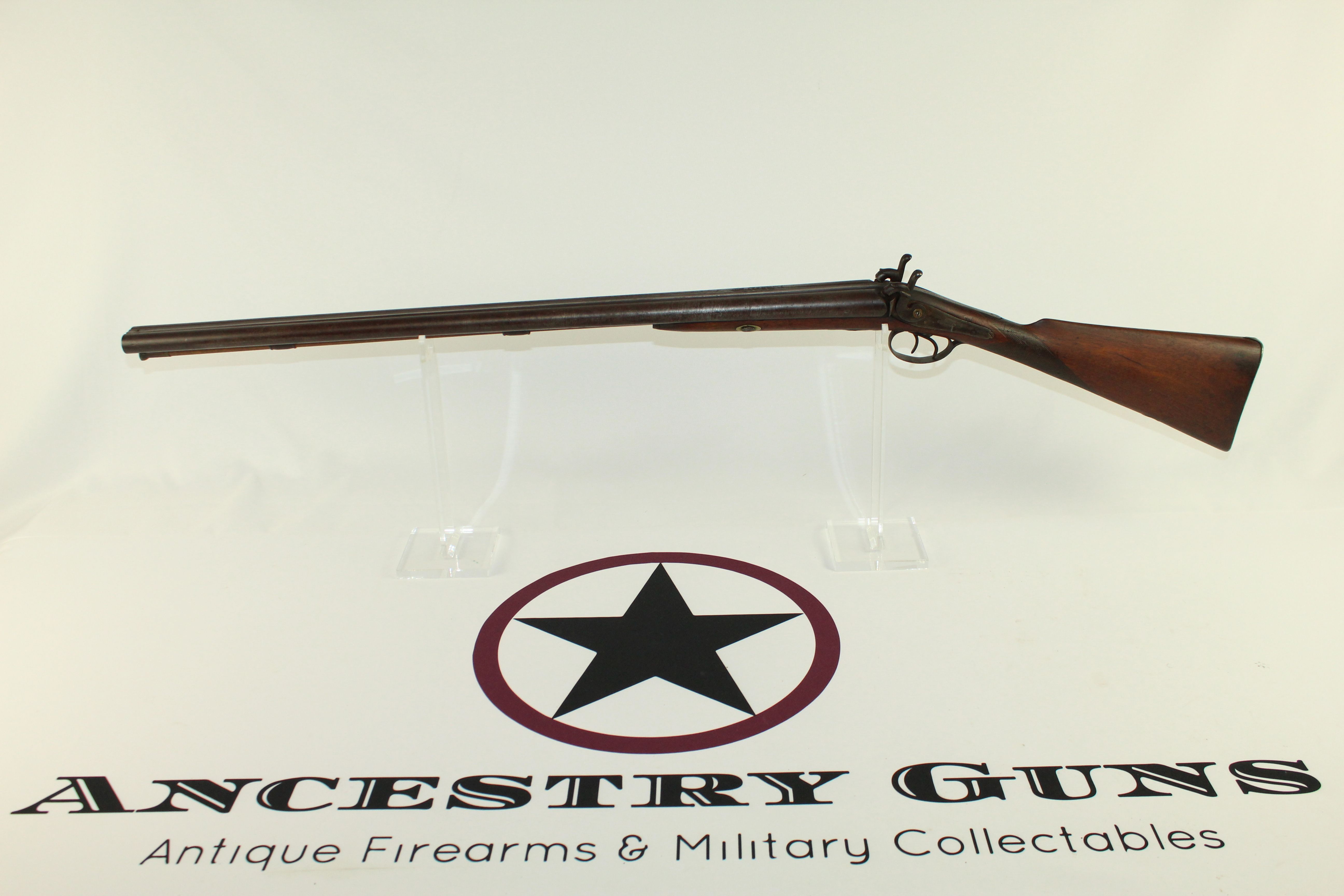 Belgian Double Barrel Percussion Shotgun Antique Firearm 009 | Ancestry ...