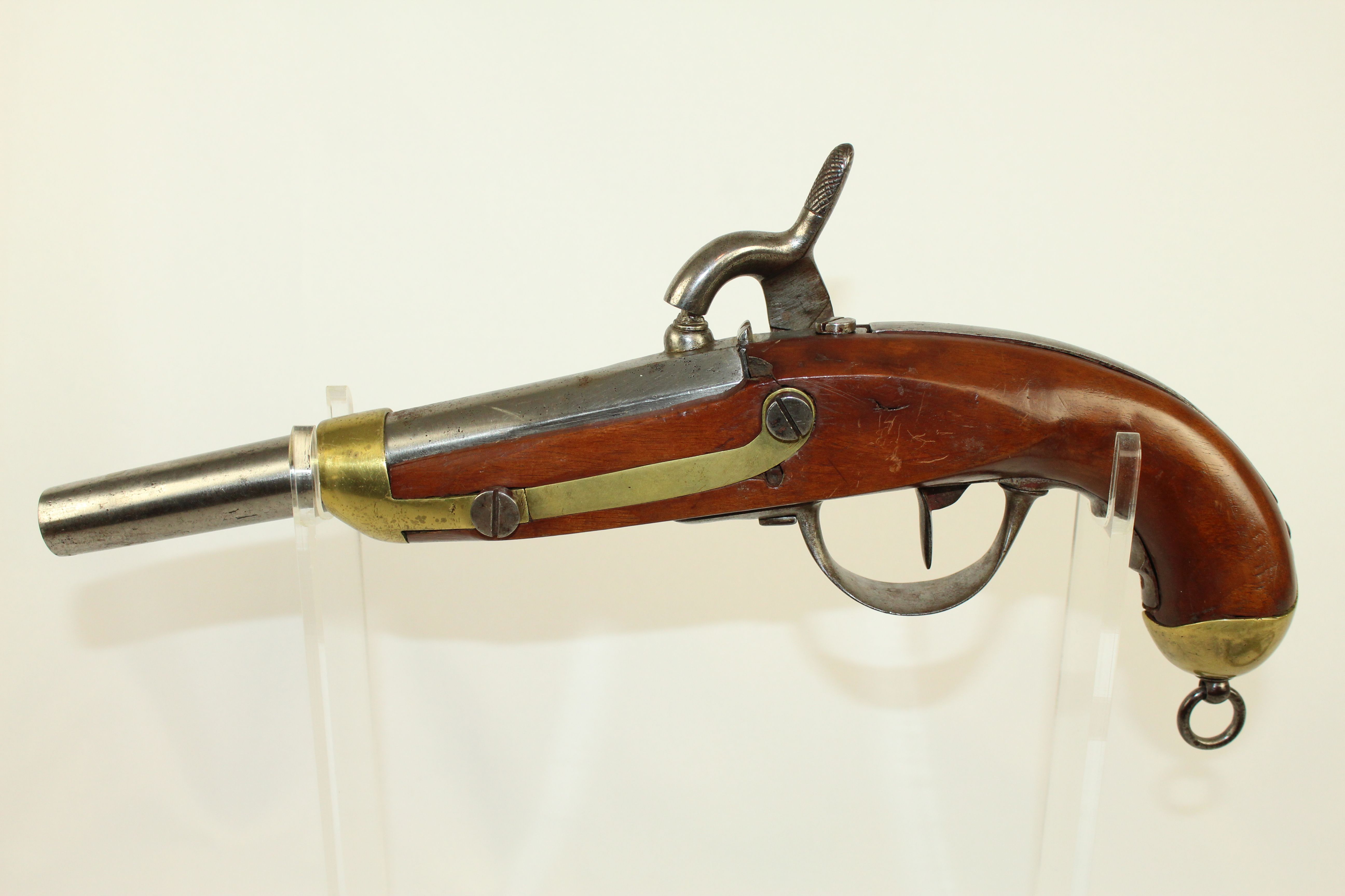 French 1822 Flintlock Conversion Percussion Pistol Antique Firearm 005 ...