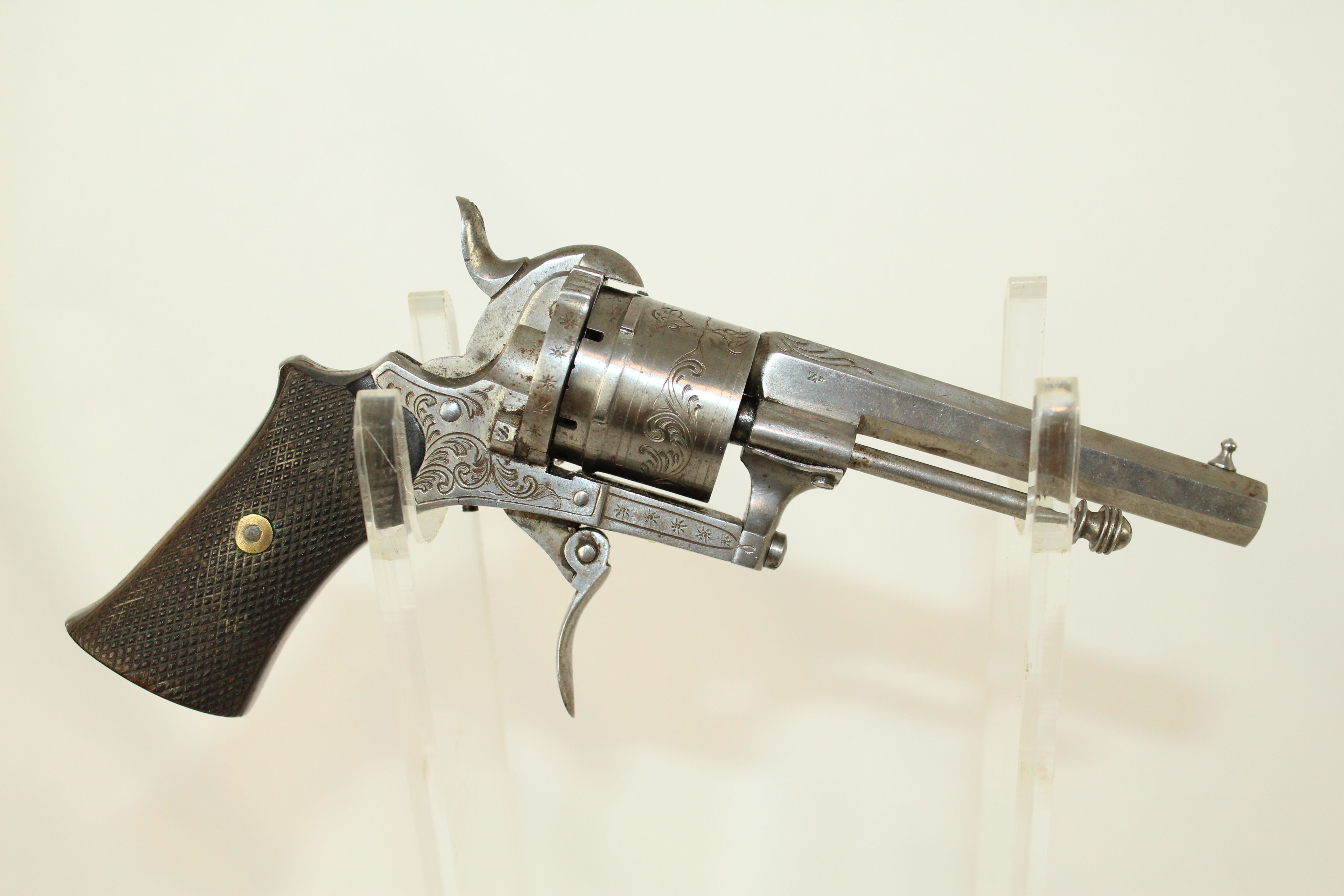 Belgian Pinfire Revolver Fagnus Clement Engraved Revolver Antique ...