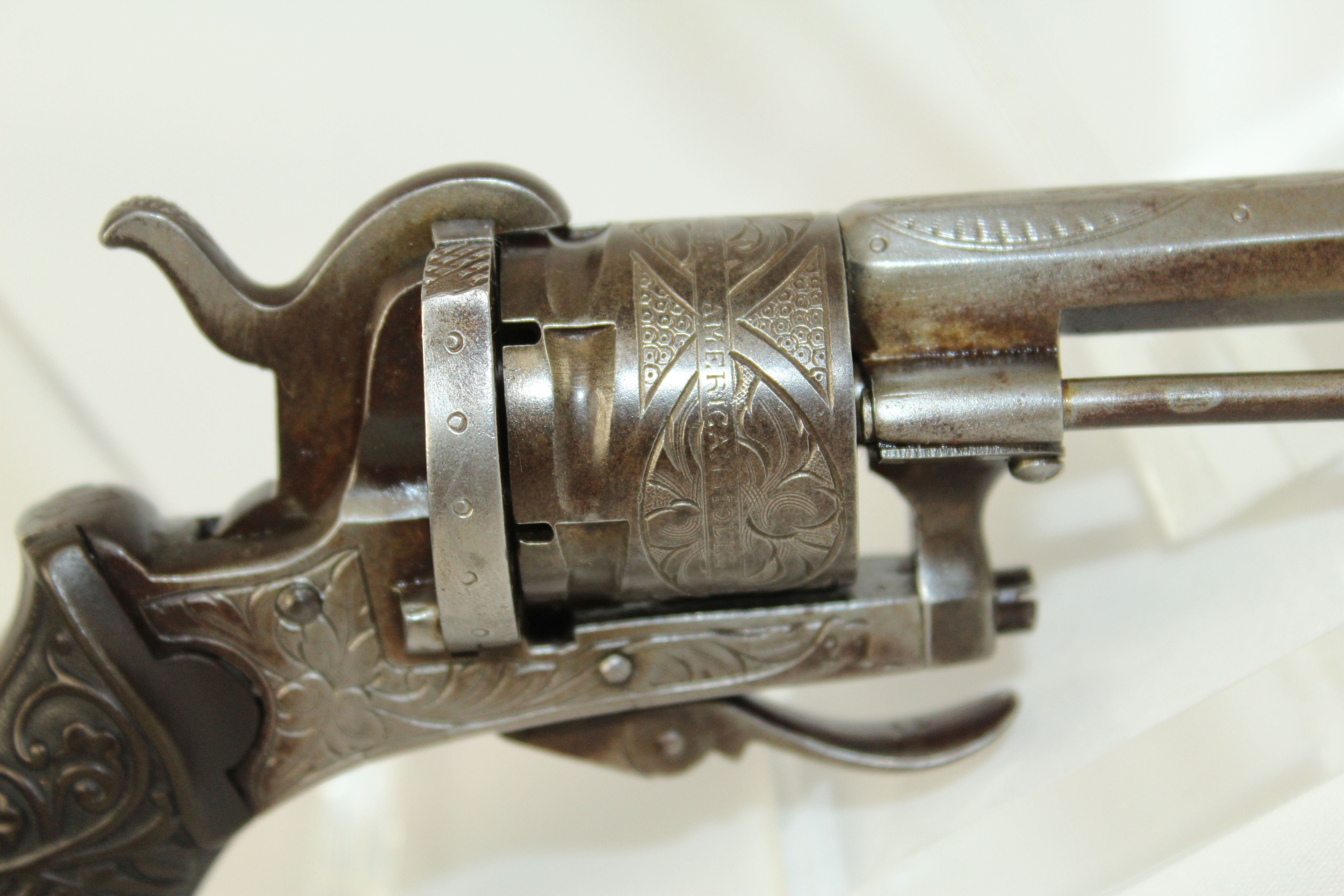 Belgian Pinfire Revolver Fagnus Clement Engraved Revolver Antique ...