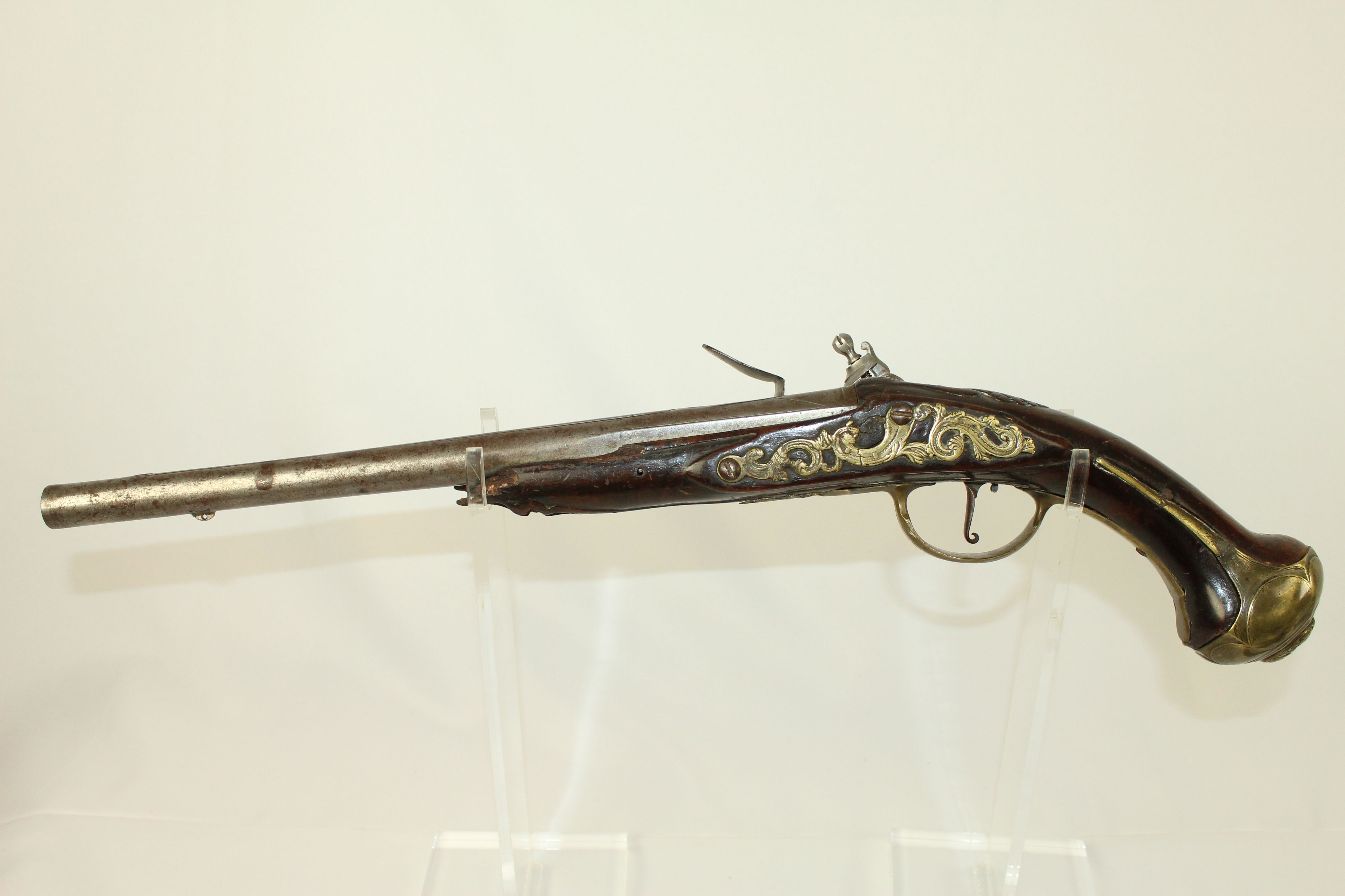 European Dragoon Flintlock Pistol Engraved Antique Firearms 012 ...