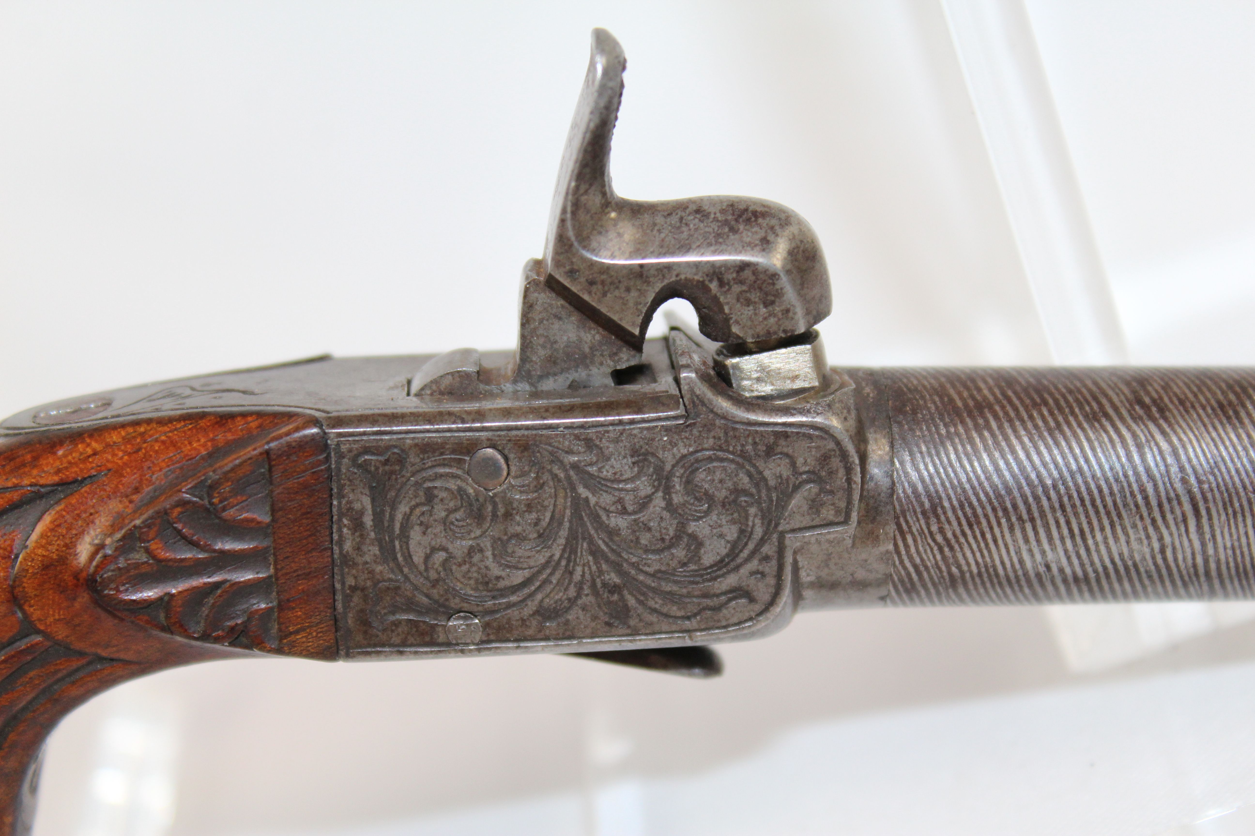 English Box Lock Percussion Pistol Antique Firearms 009 | Ancestry Guns