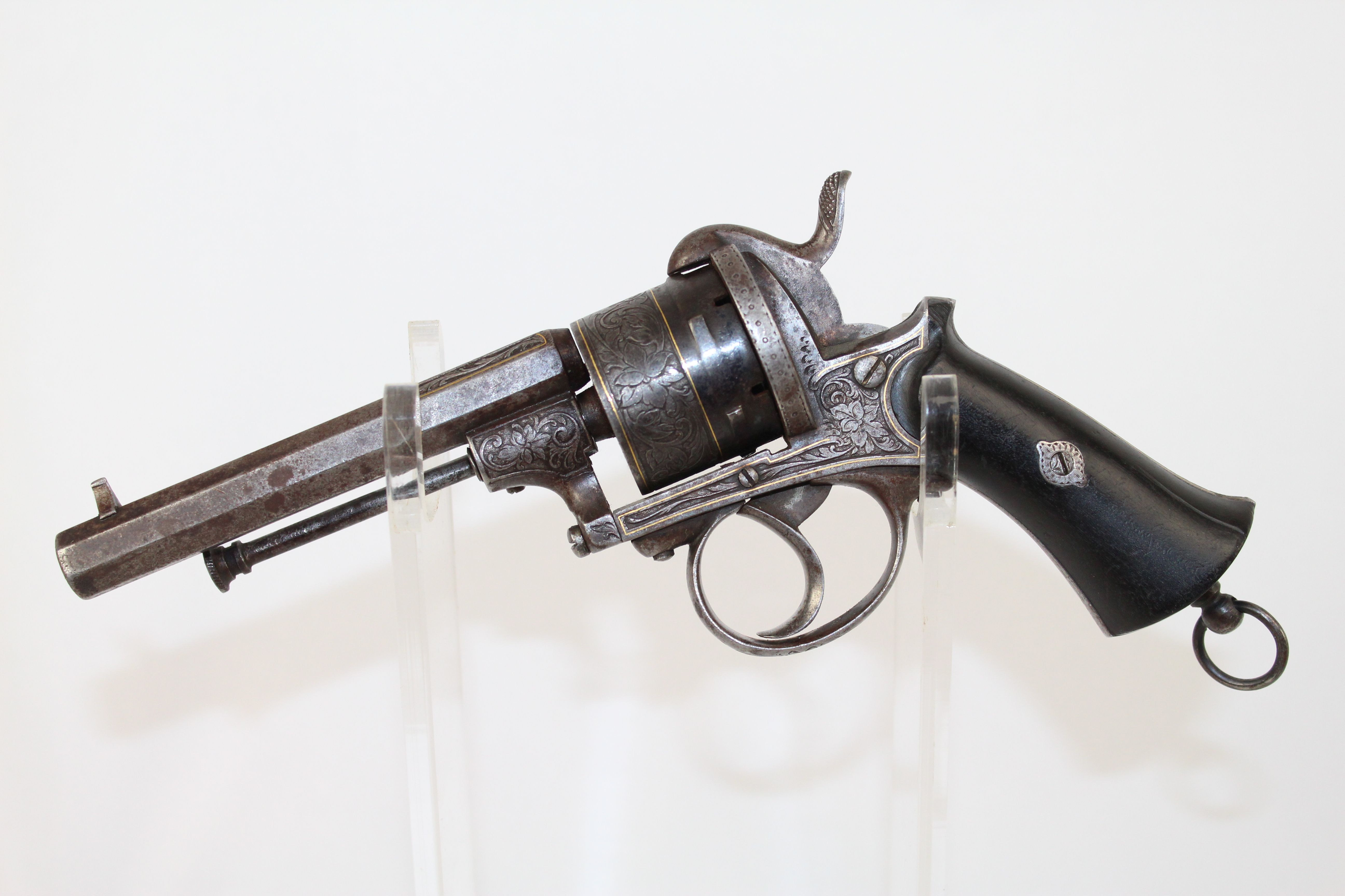 Engraved Belgian Lefaucheux Pinfire Revolver Antique Firearms 001 ...