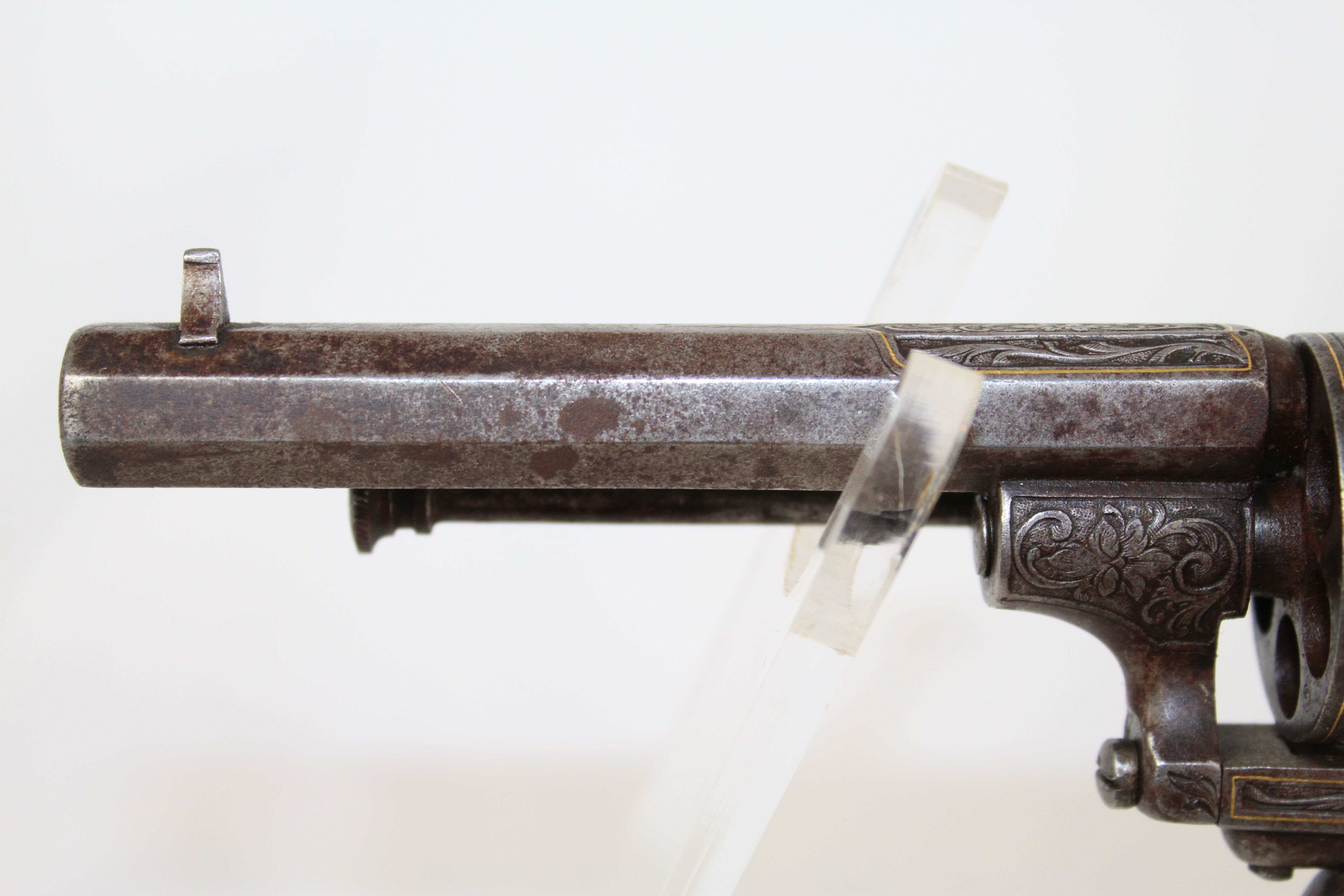 Engraved Belgian Lefaucheux Pinfire Revolver Antique Firearms 005 ...
