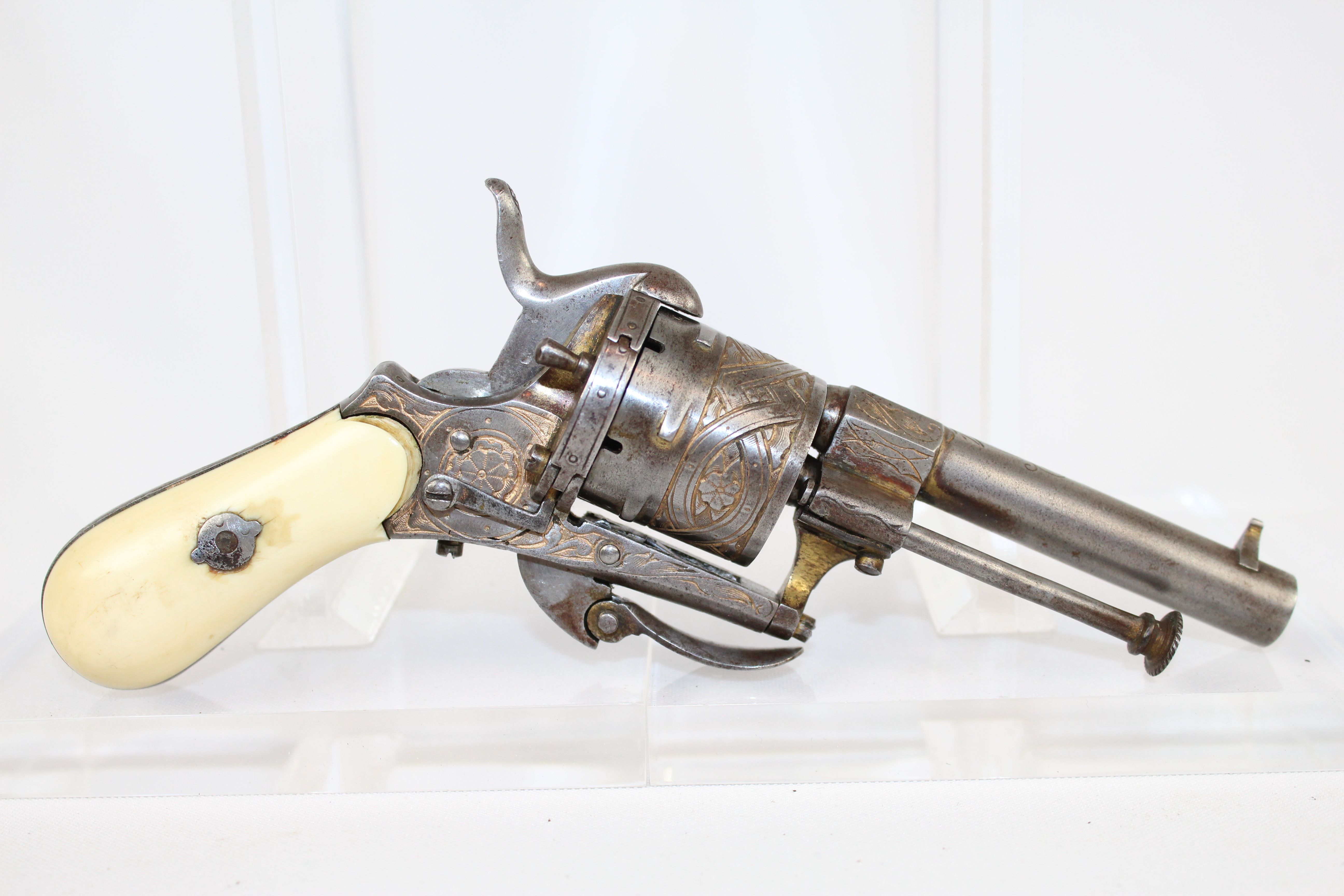 Cased Dagger Revolver American Watch Co. Pocket Watch Ivory Antique ...