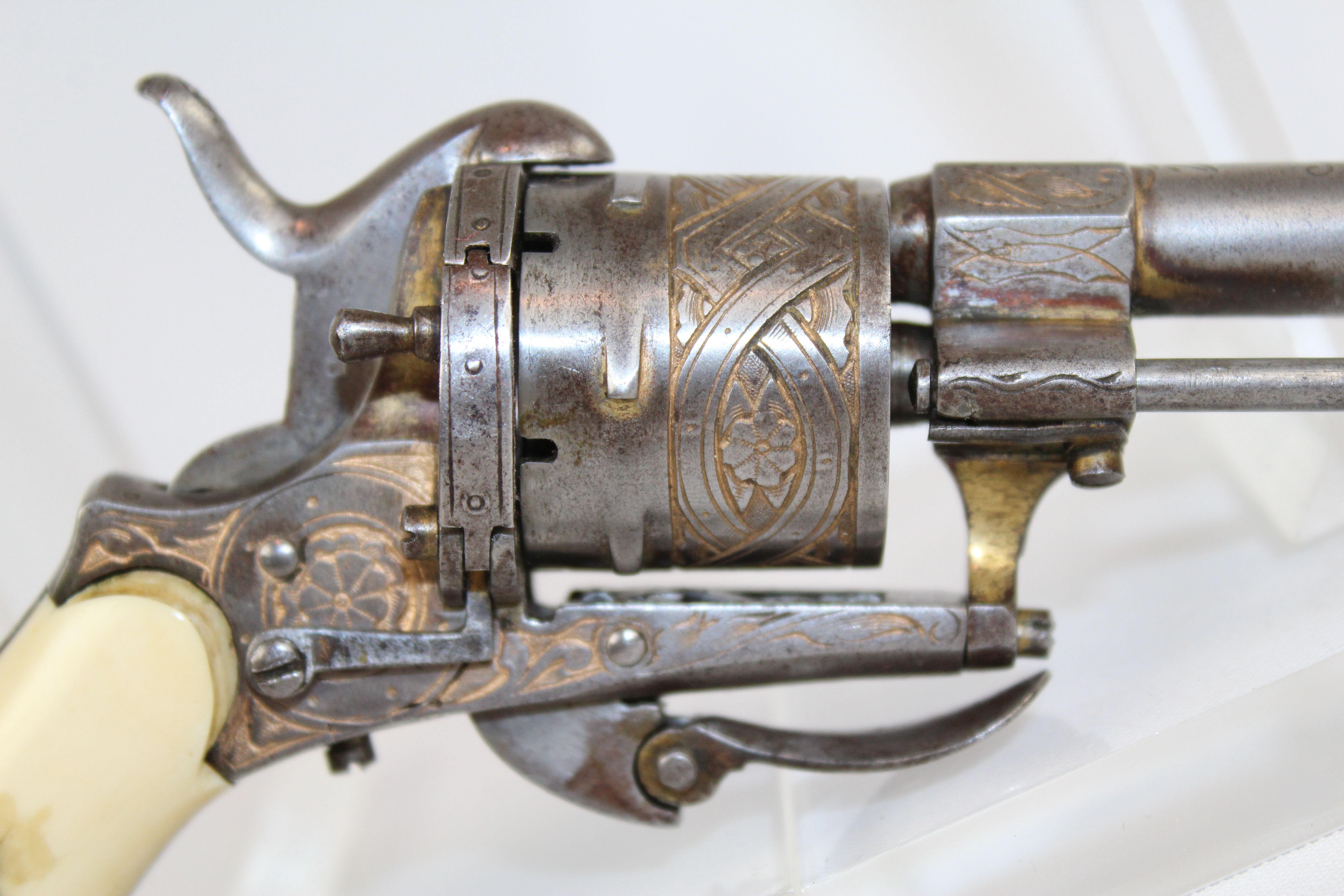 Cased Dagger Revolver American Watch Co. Pocket Watch Ivory Antique ...