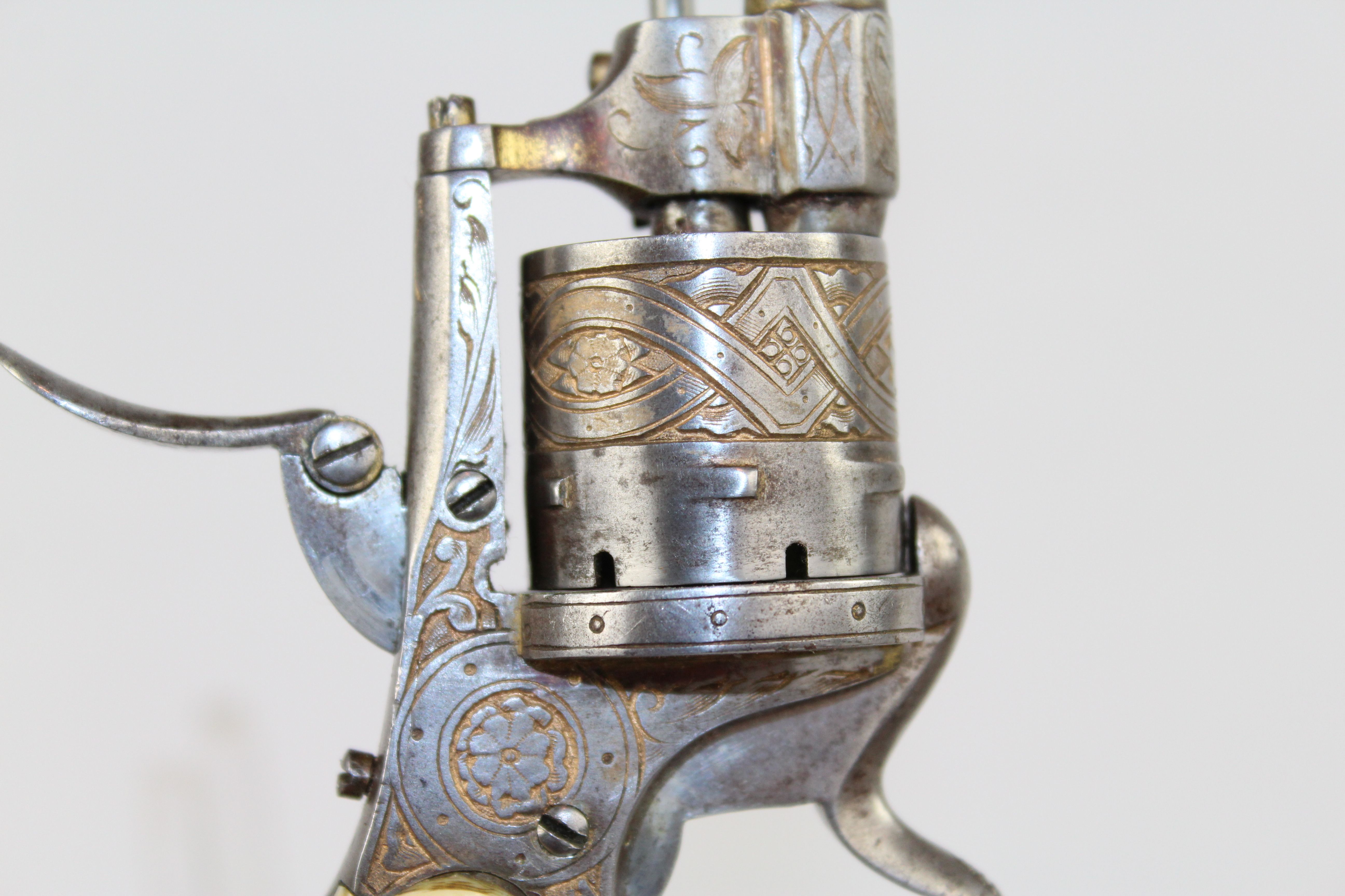 Cased Dagger Revolver American Watch Co. Pocket Watch Ivory Antique ...