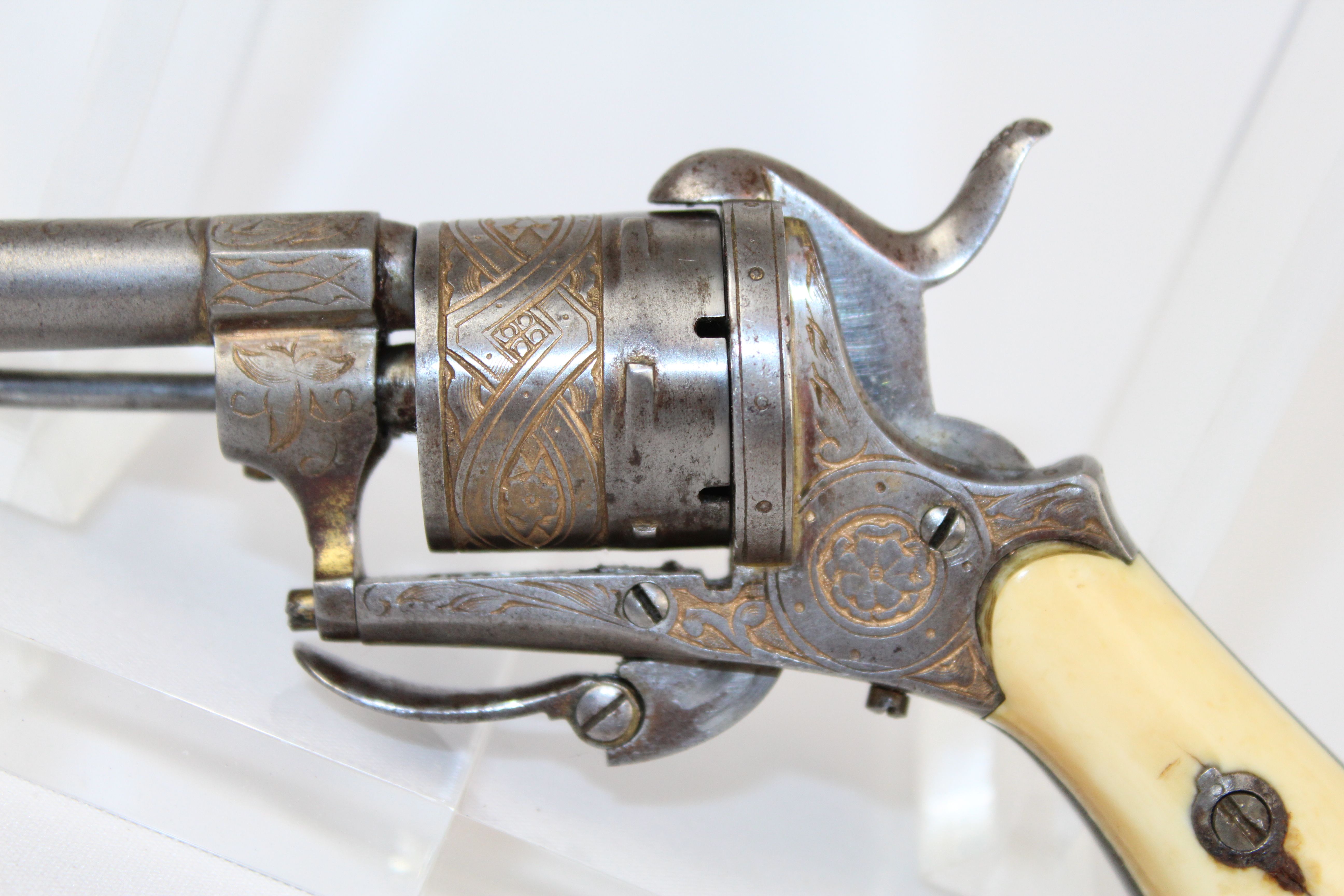 Cased Dagger Revolver American Watch Co. Pocket Watch Ivory Antique ...