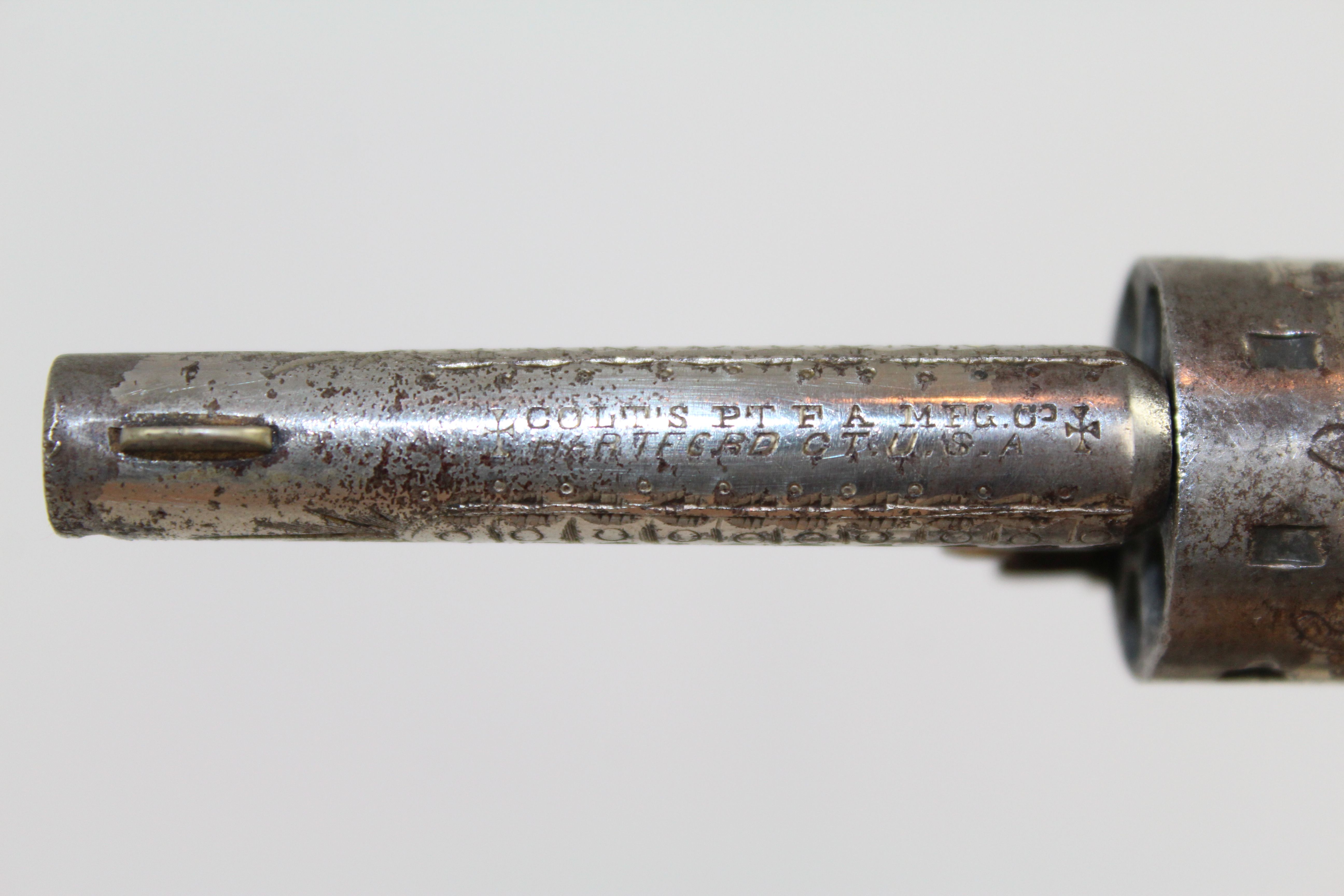 Colt Engraved Open Top .22 Rimfire Revolver Antique Firearms 005 ...