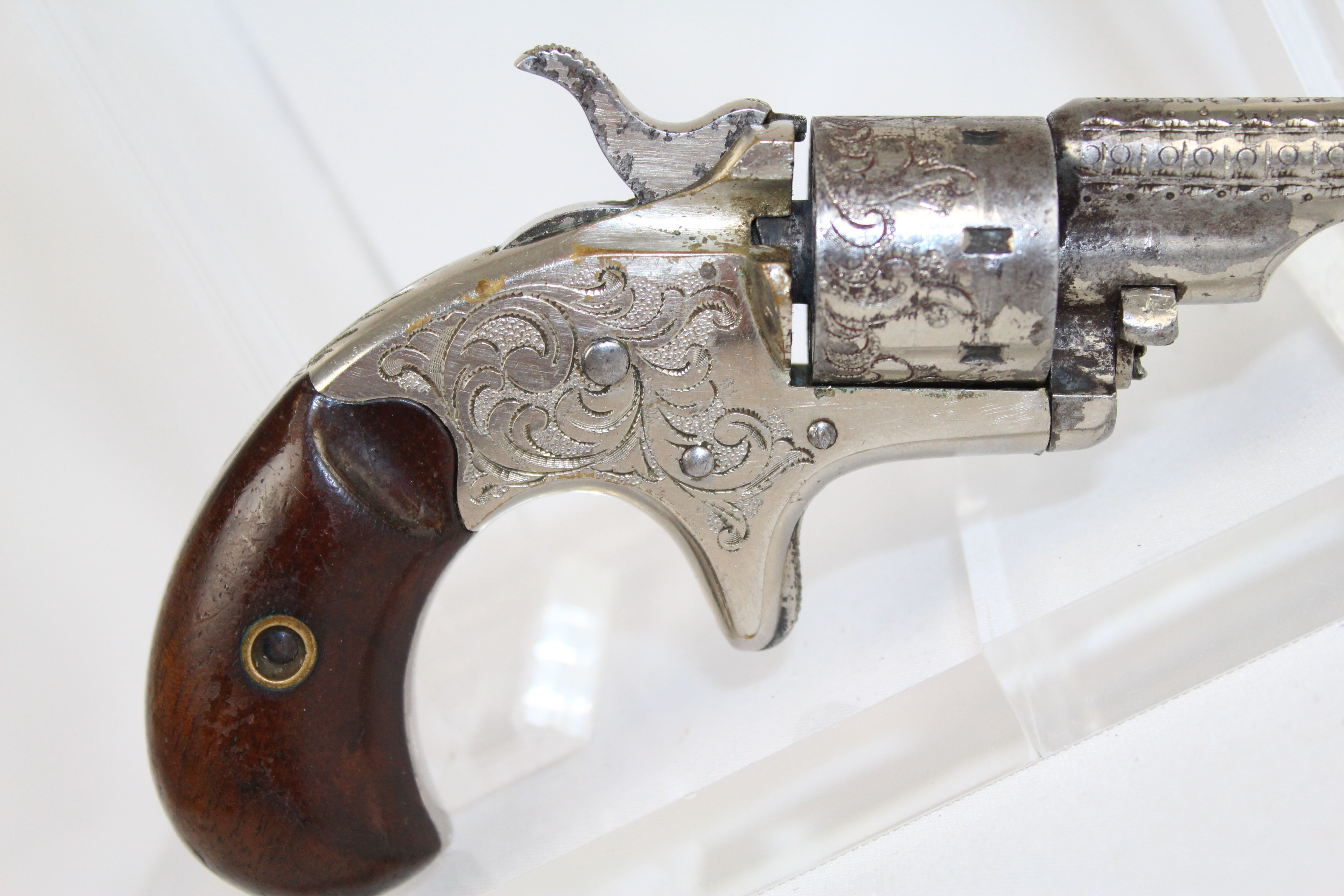 Colt Engraved Open Top .22 Rimfire Revolver Antique Firearms 010 ...