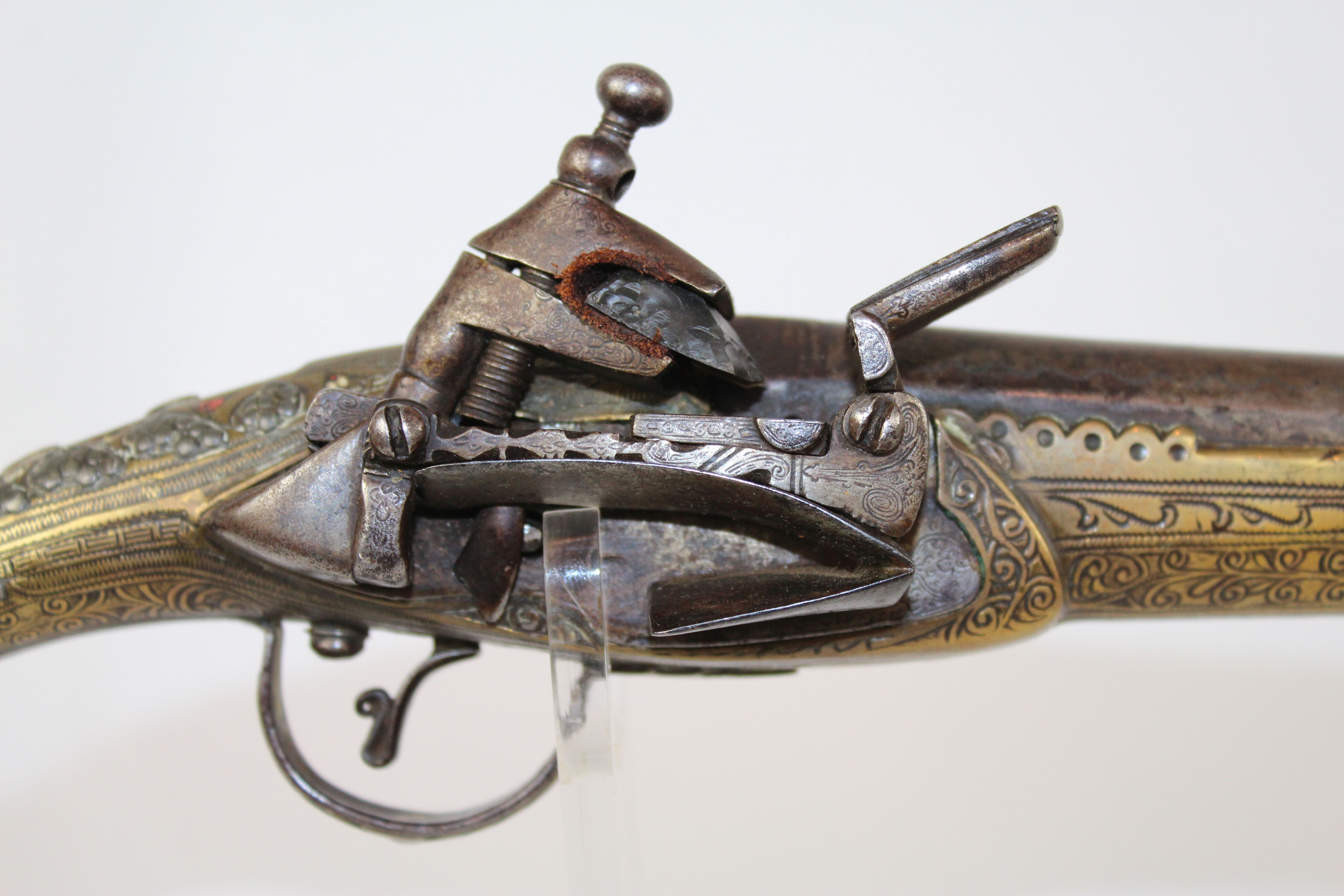 Ottoman Turkish Flintlock Miquelet Pistol Engraved Rattail Antique ...
