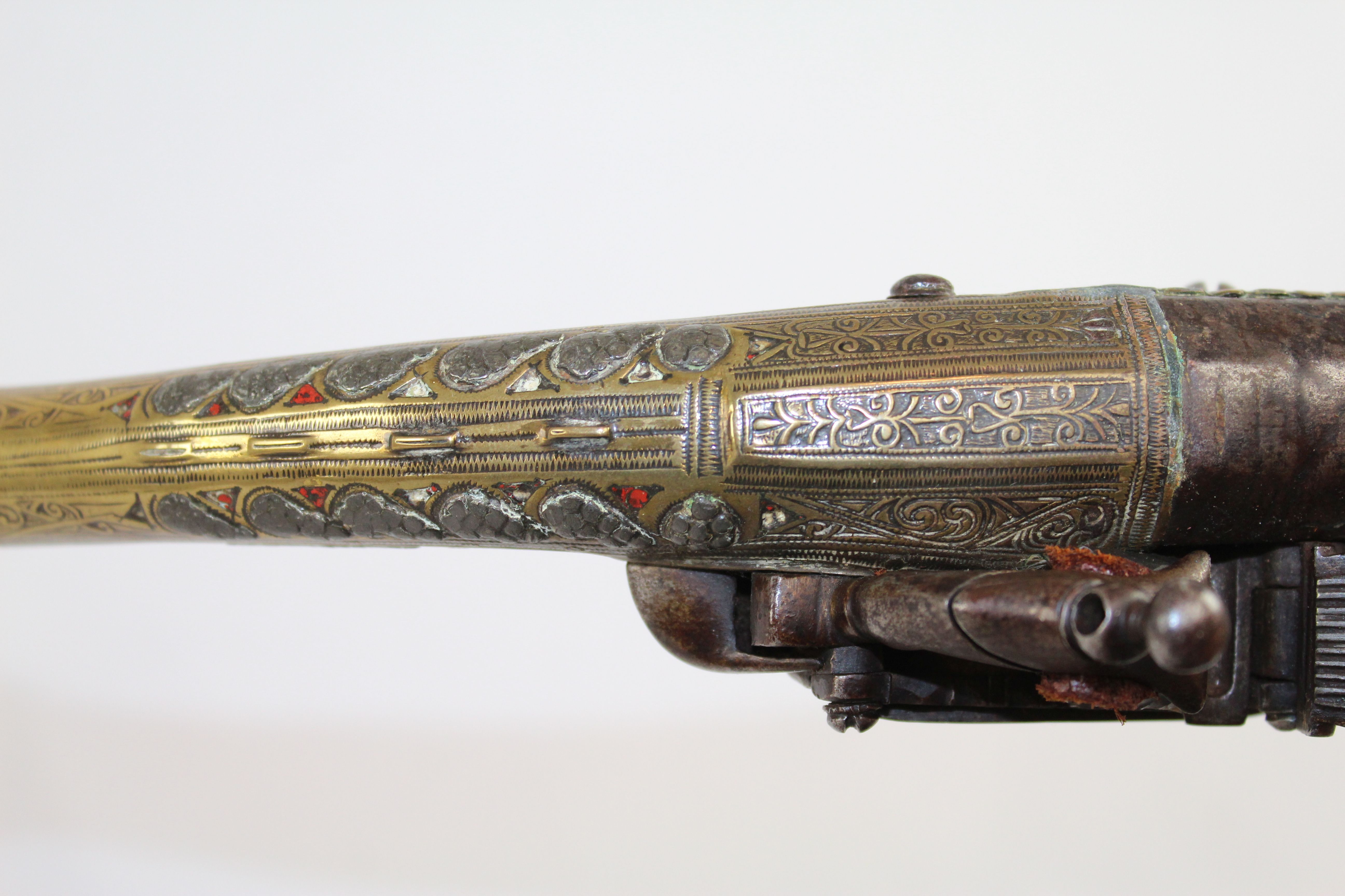 Ottoman Turkish Flintlock Miquelet Pistol Engraved Rattail Antique ...