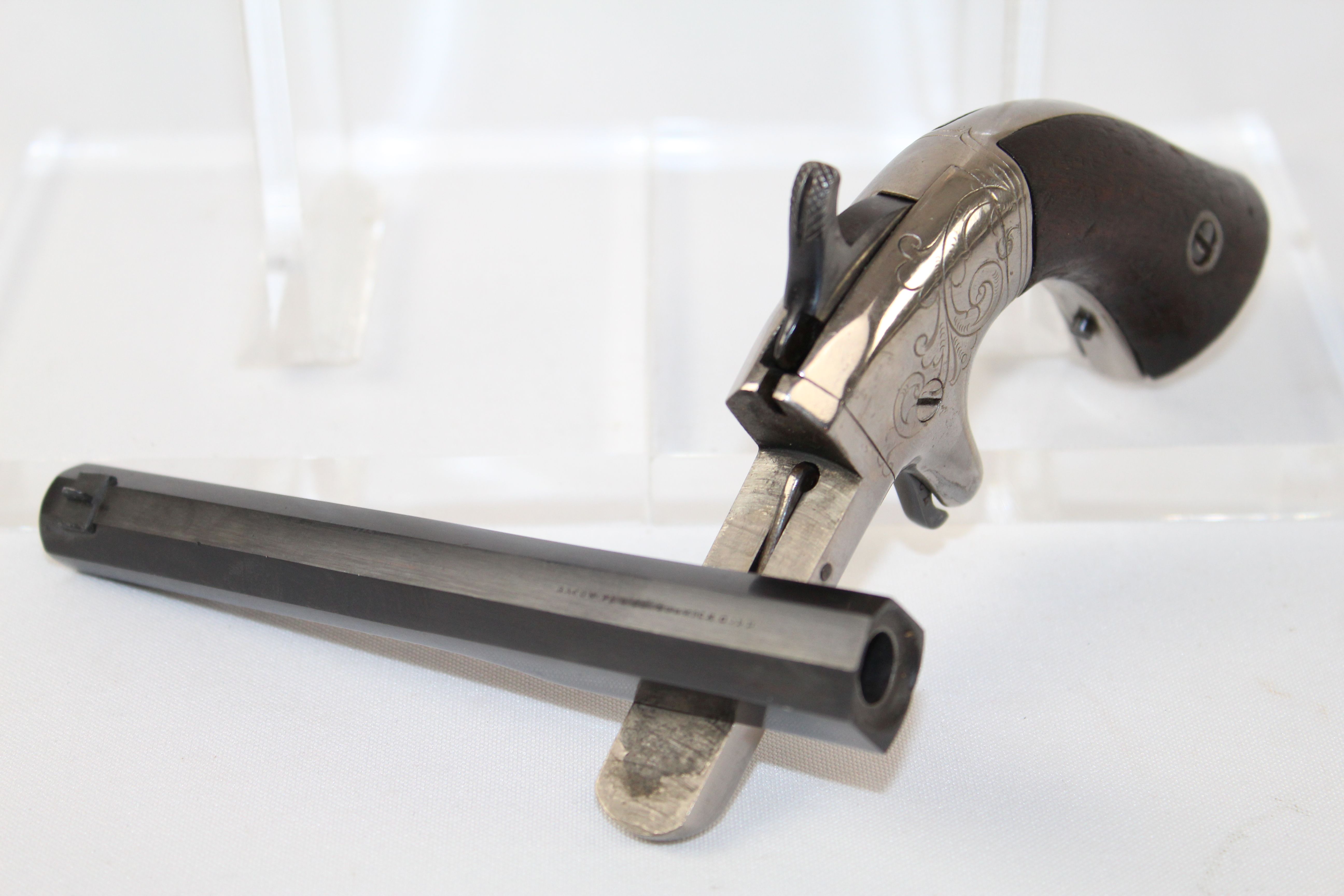 Engraved Civil War Thomas Bacon Single Shot Rimfire Pistol Rare Antique ...