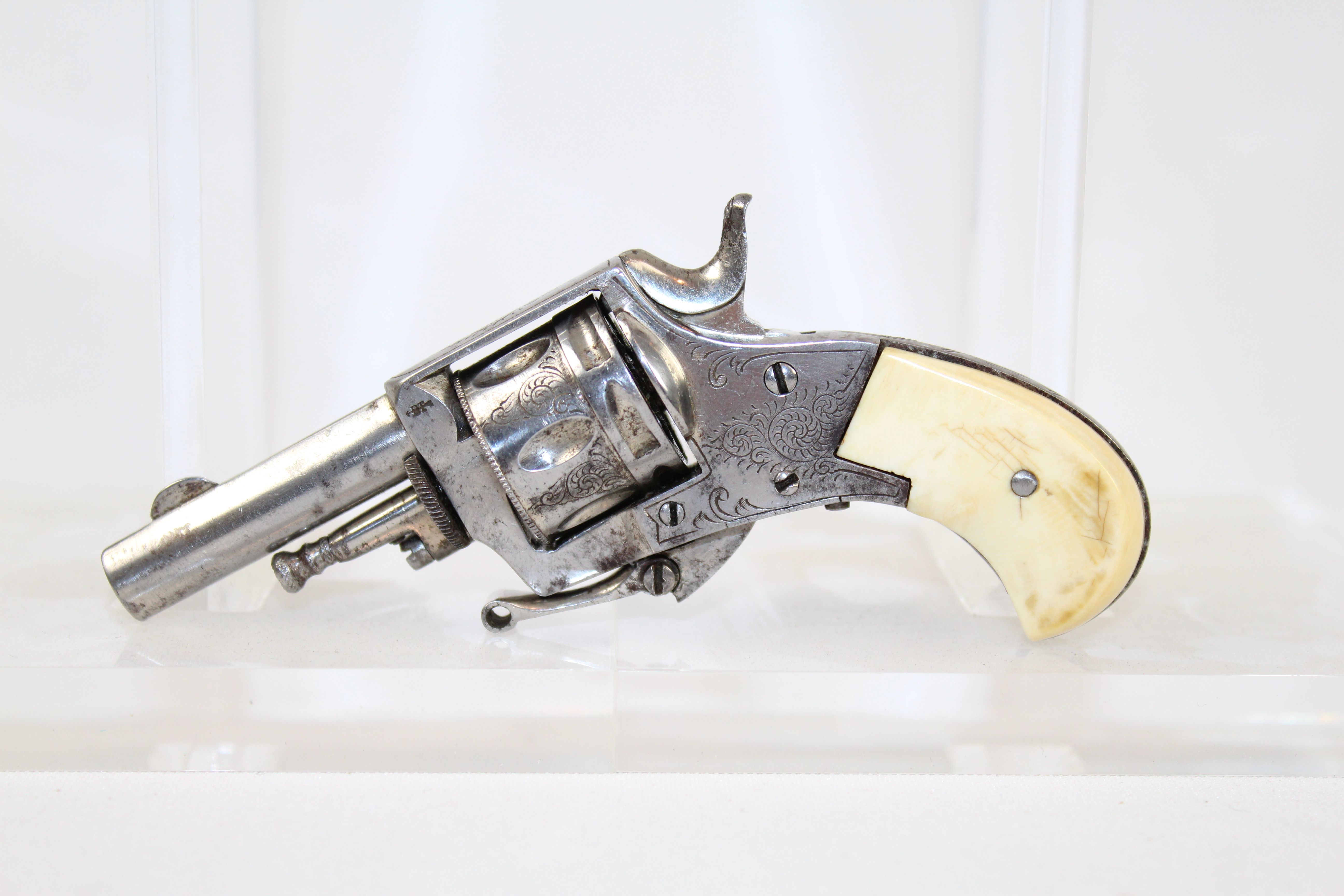 European Belgian Engraved Folding Trigger Revolver Antique Firearms 001 ...