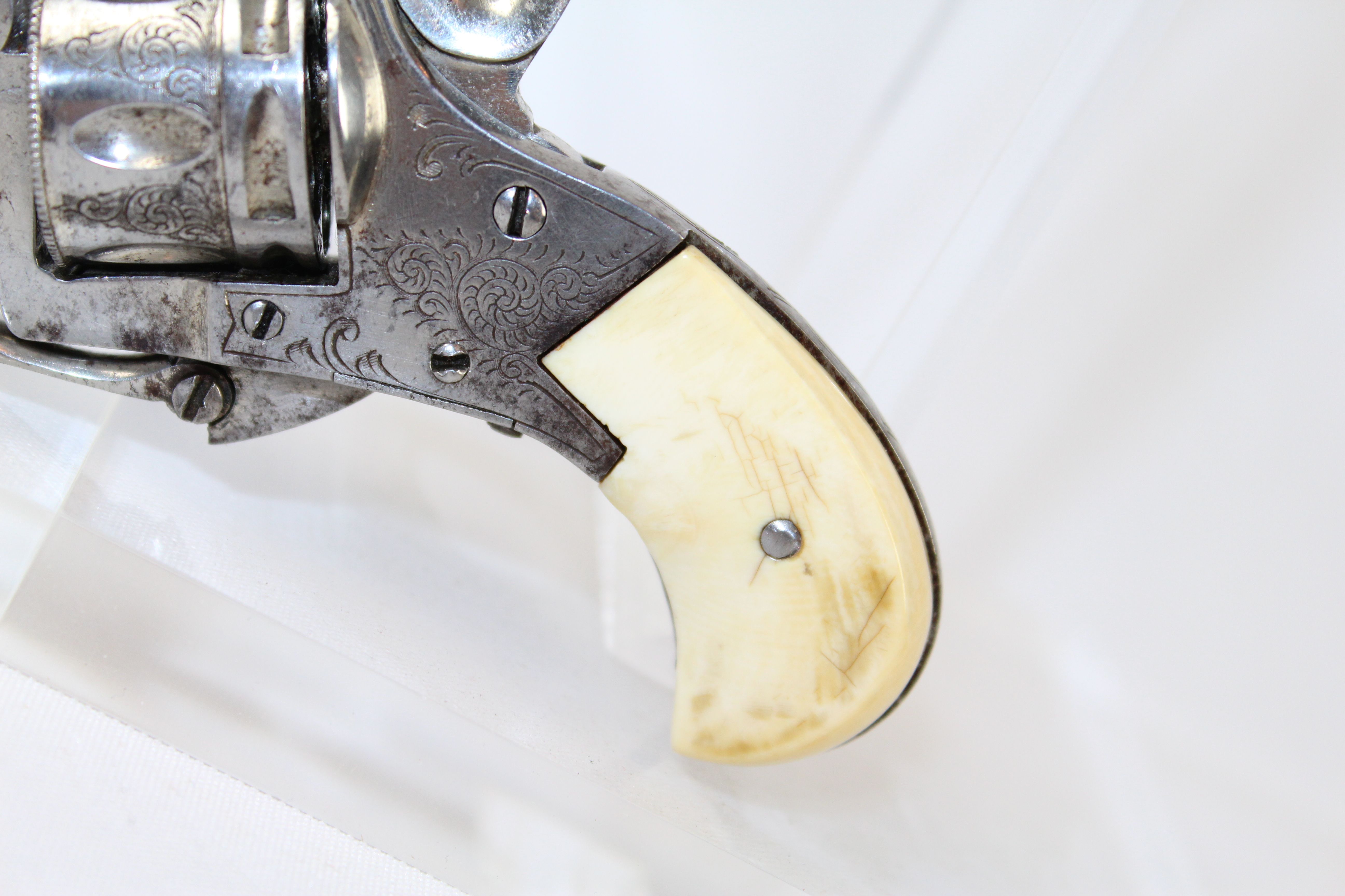 European Belgian Engraved Folding Trigger Revolver Antique Firearms 002 ...