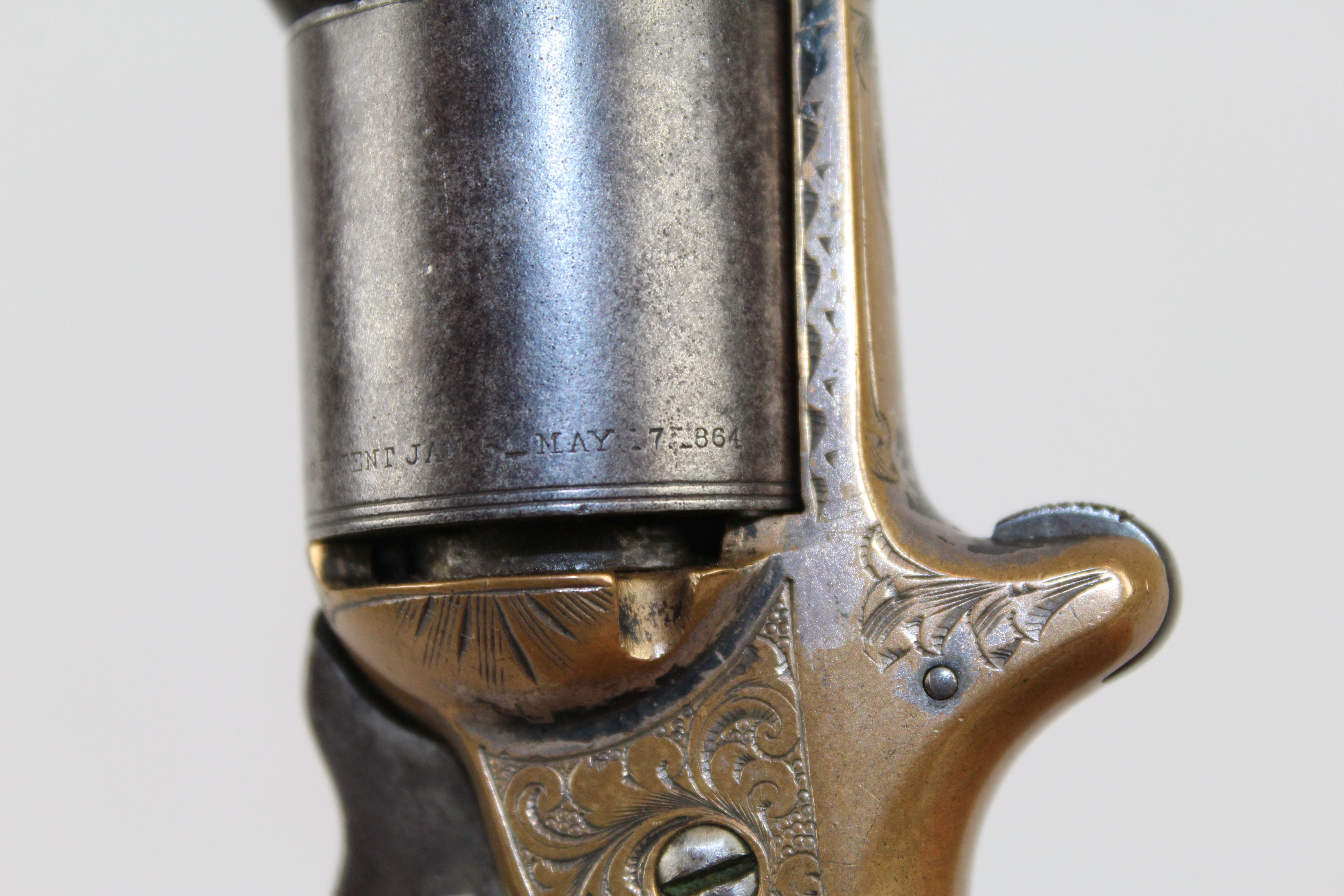 National Arms Moore’s Patent Teat Fire Engraved Revolver Antique ...