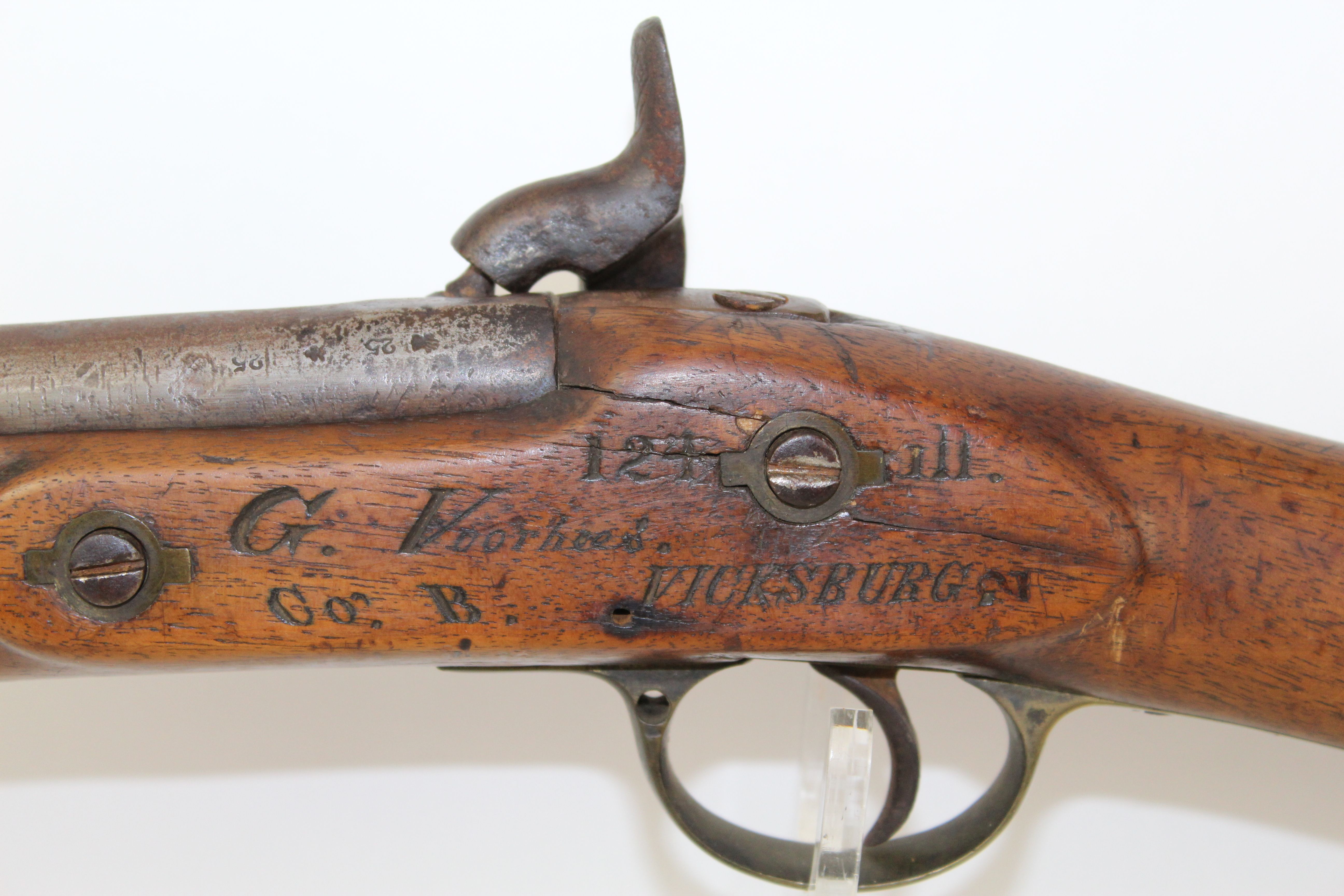 Civil War Union Musket Enfield 1853 Vicksburg 124 Illinois Antique ...