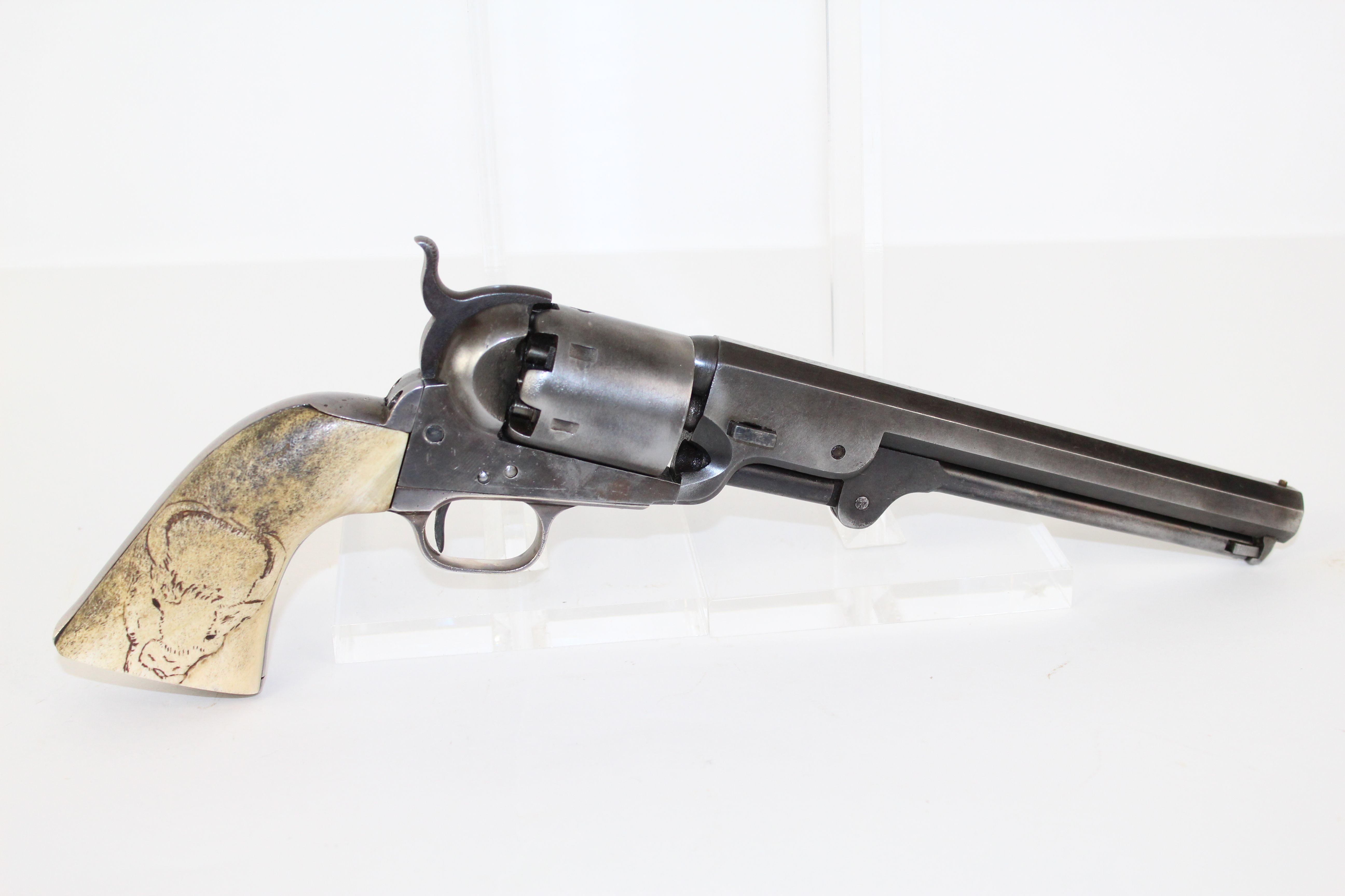 Antiqued Colt 1851 Navy Revolver Percussion Buffalo Grips Horn 001 ...