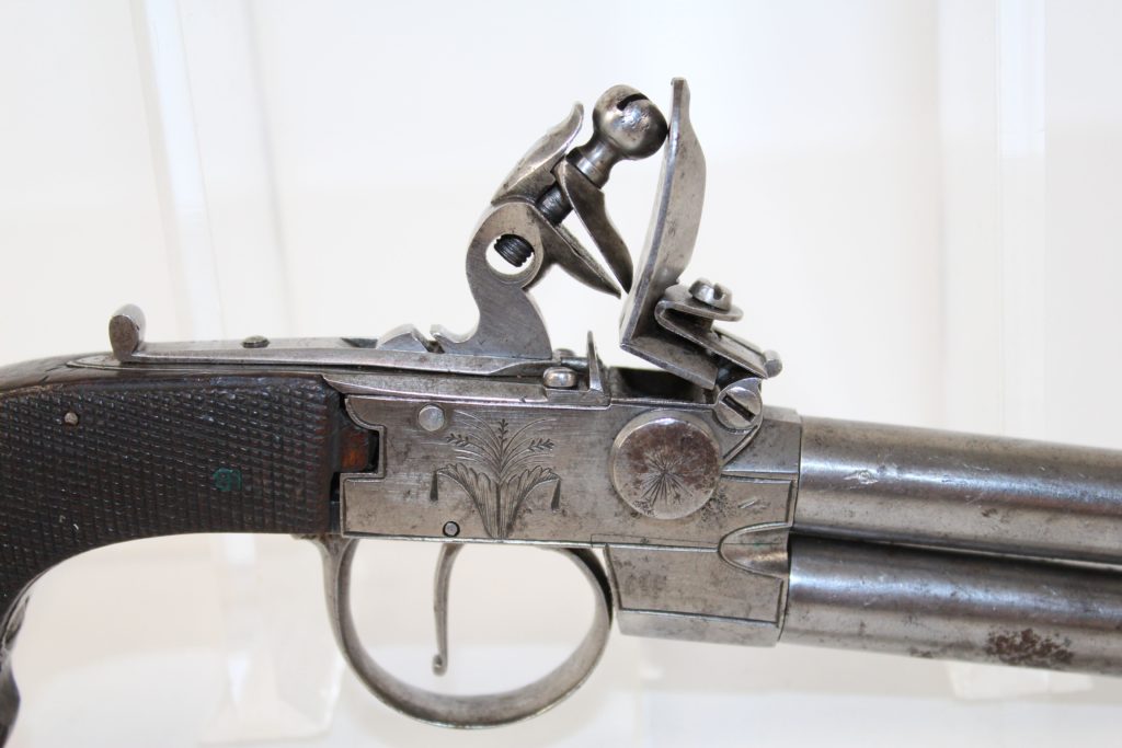British Tap Action Flintlock Pistol Engraved 1700s Antique C&R Firearms ...