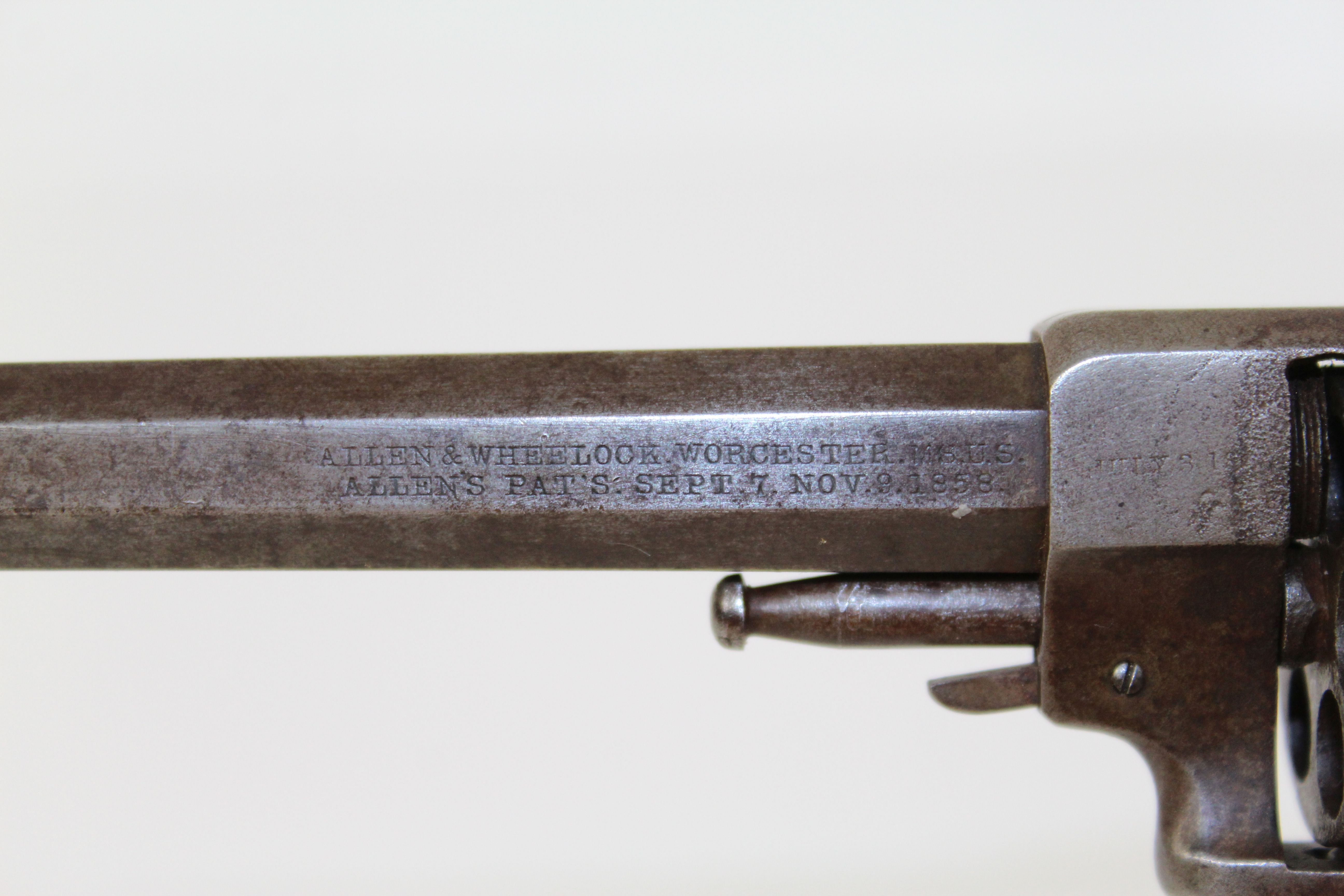 Civil War Ethan Allen & Wheelock Side Hammer .32 Rimfire Revolver 005 ...