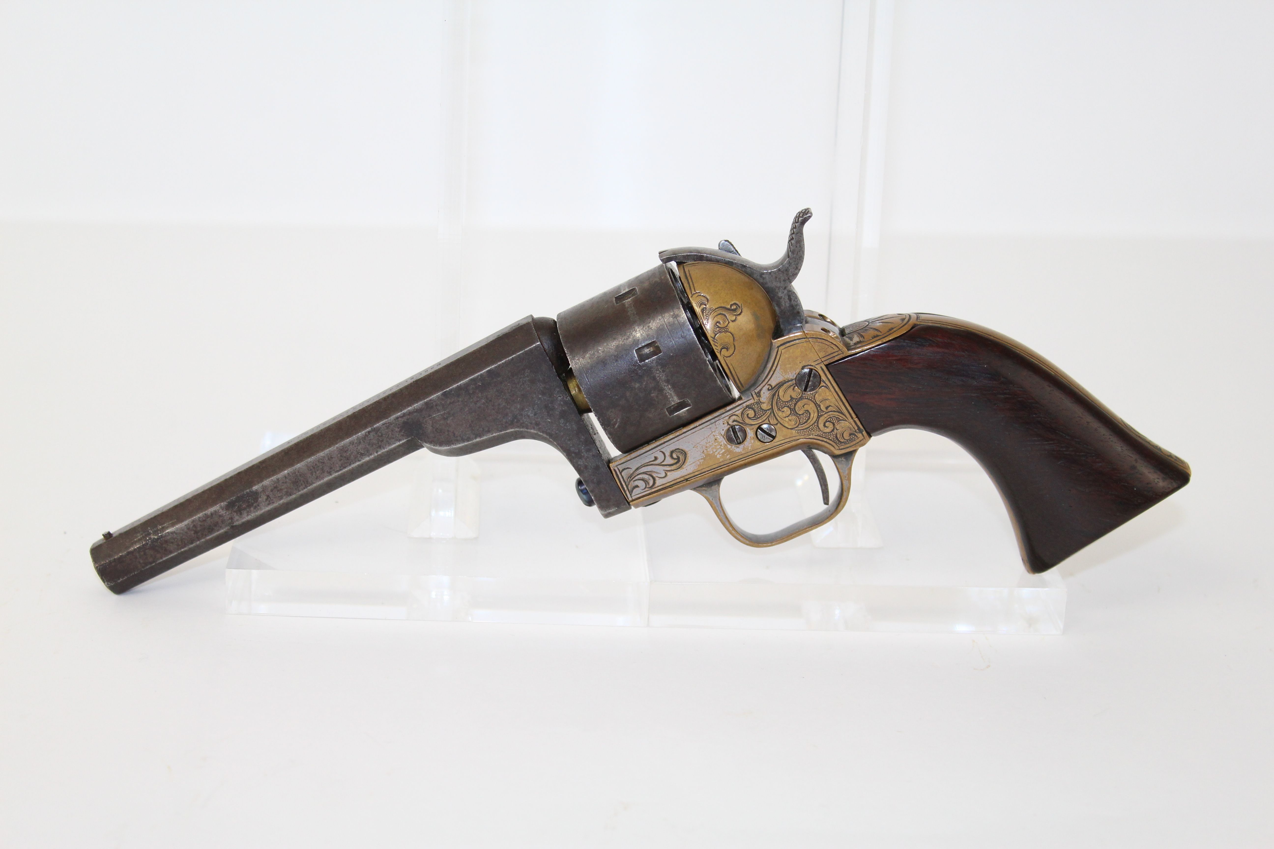 Engraved moore’s Patent Belt Revolver C&R Antique 001 | Ancestry Guns