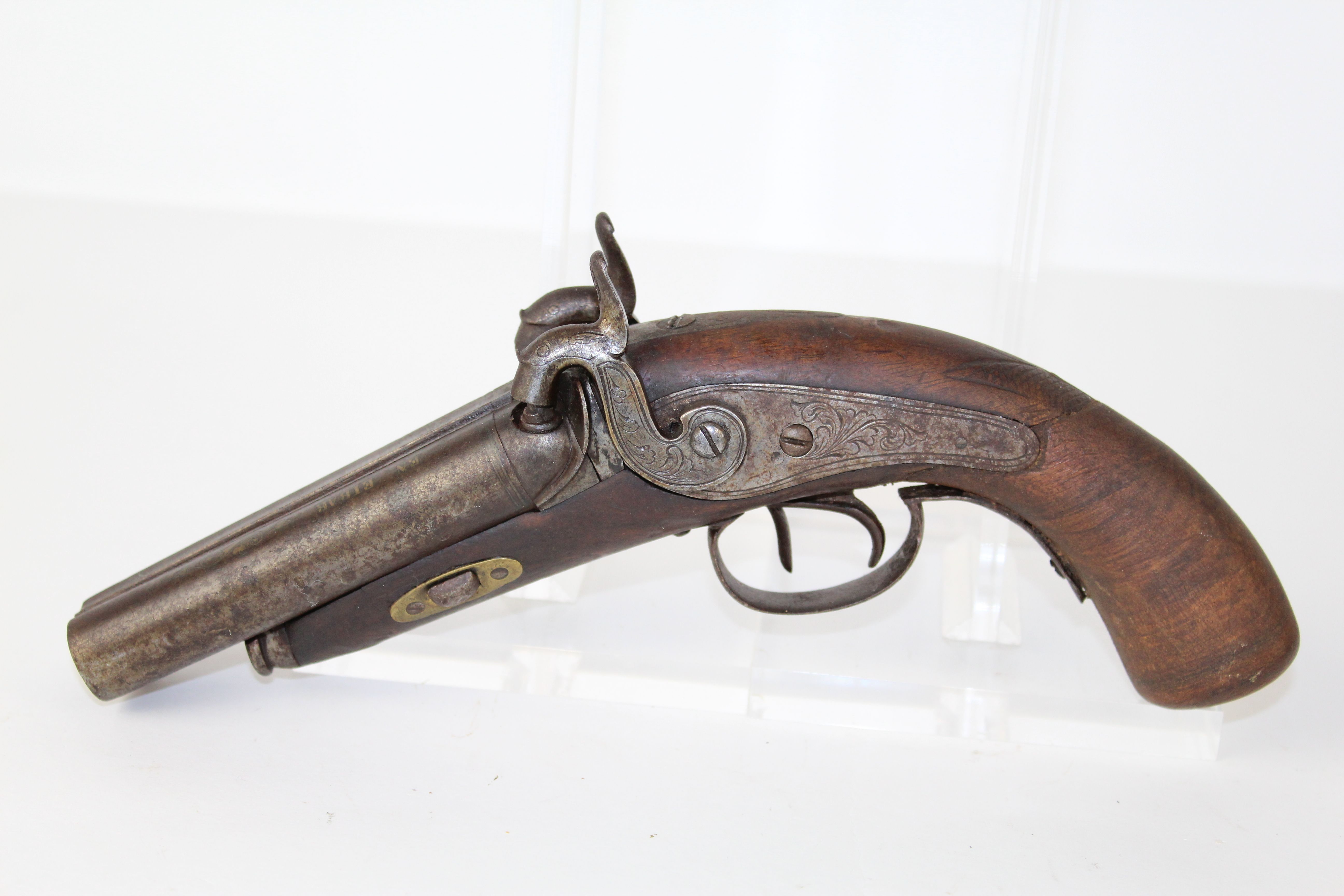 Blas Trevino Eibar Spanish Basque Antique SxS Double Barrel Pistol 001 ...