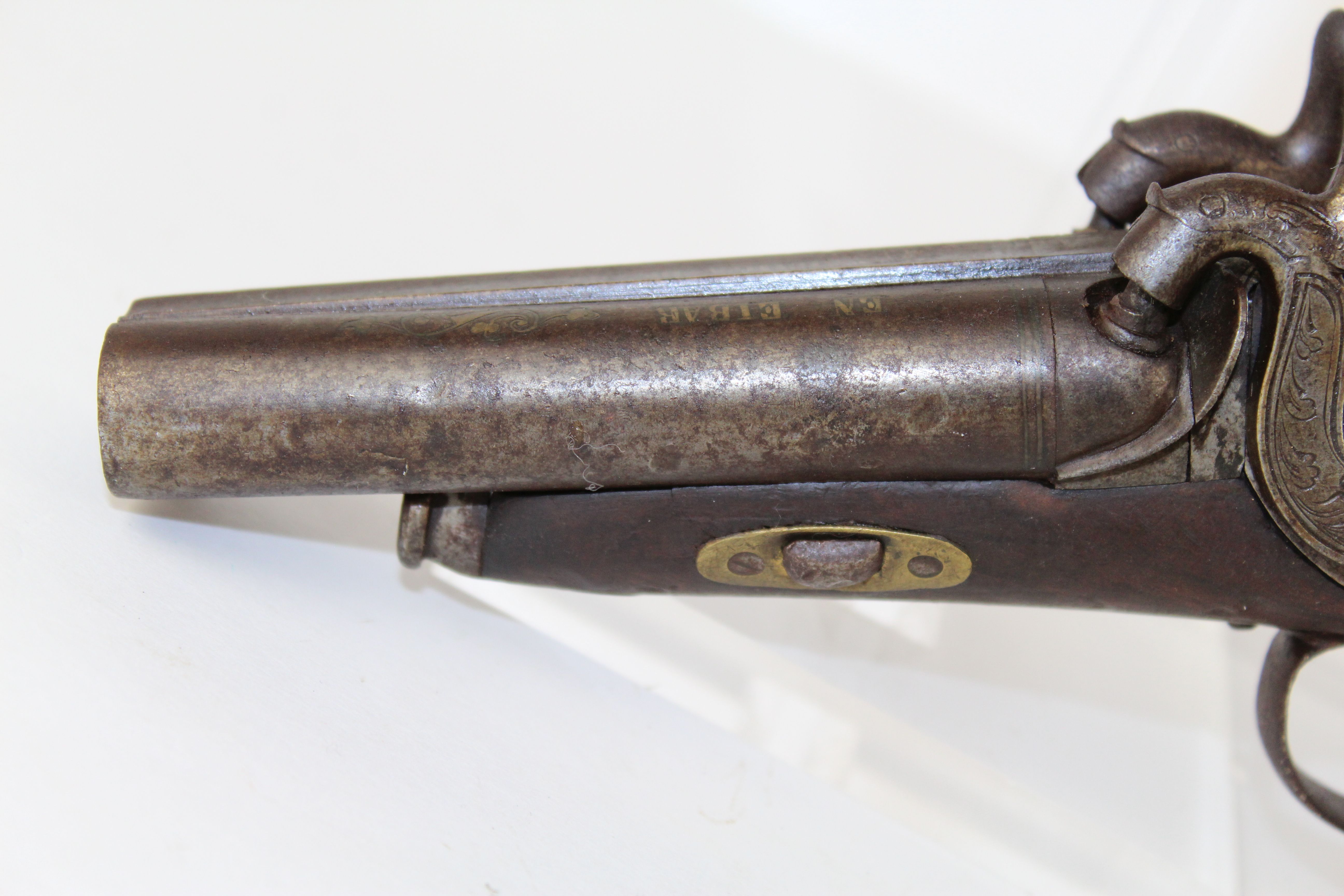 Blas Trevino Eibar Spanish Basque Antique SxS Double Barrel Pistol 005 ...