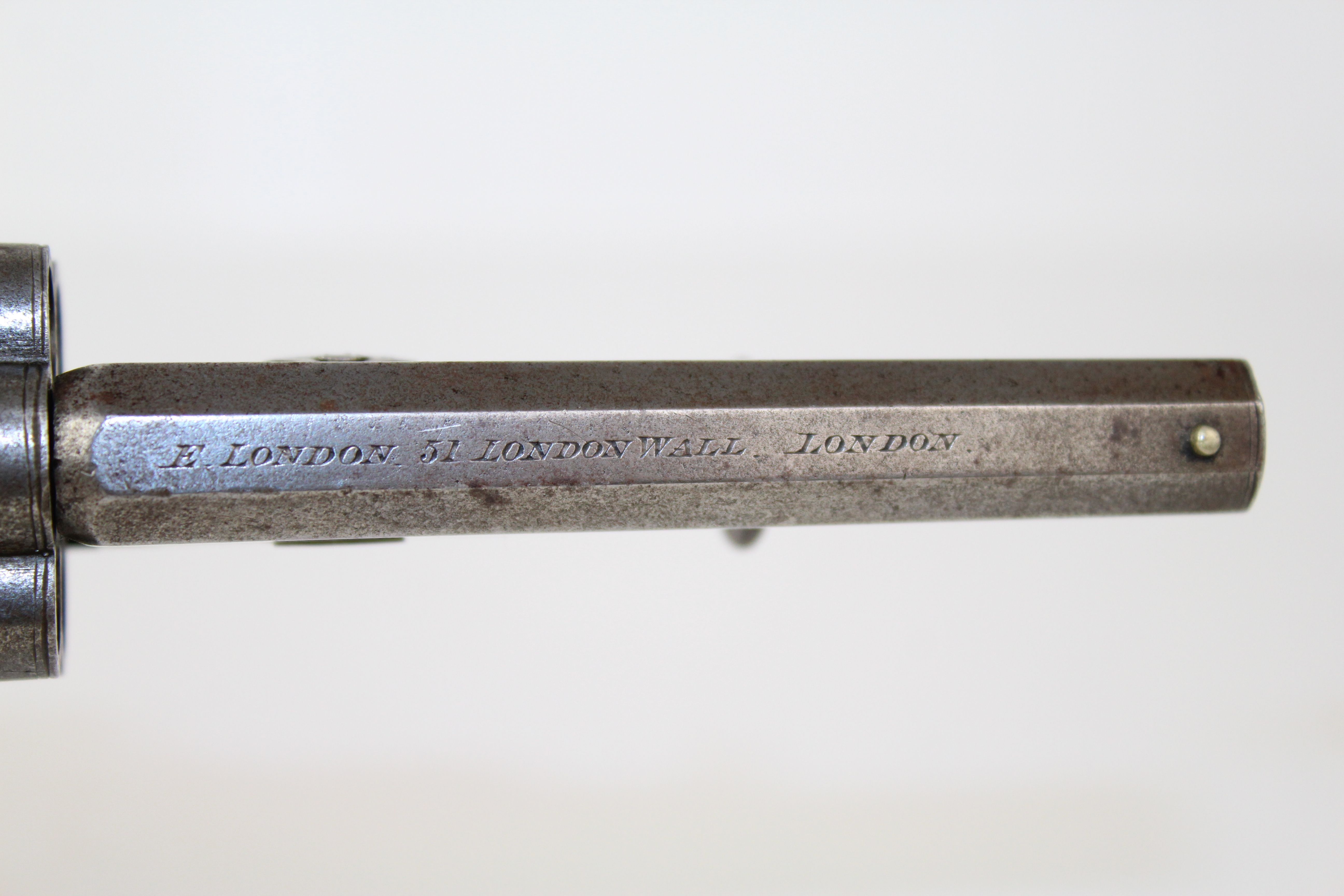 Rare Early Double Action Revolver British English Edward London Wall 51 ...