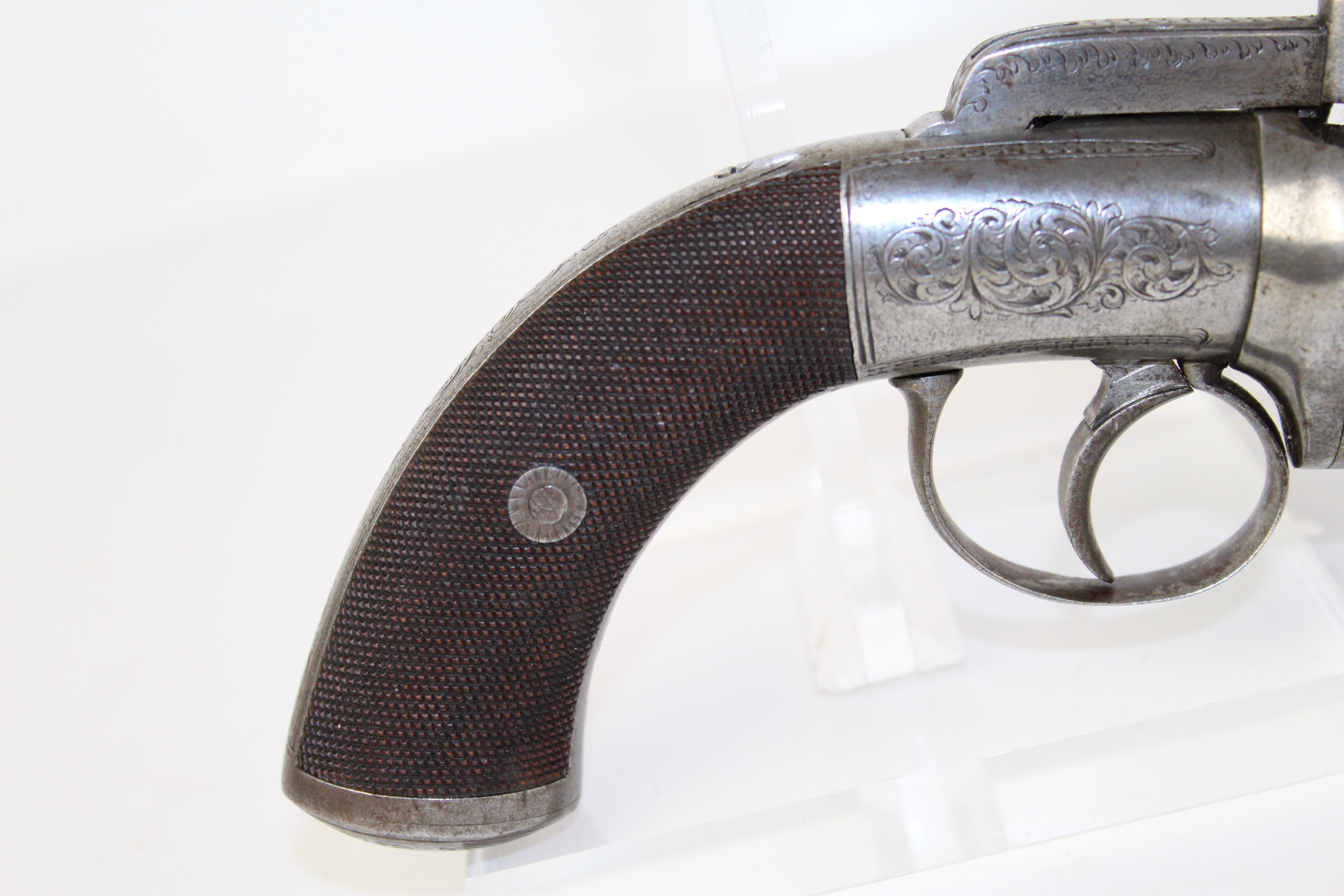 Rare Early Double Action Revolver British English Edward London Wall 51 ...
