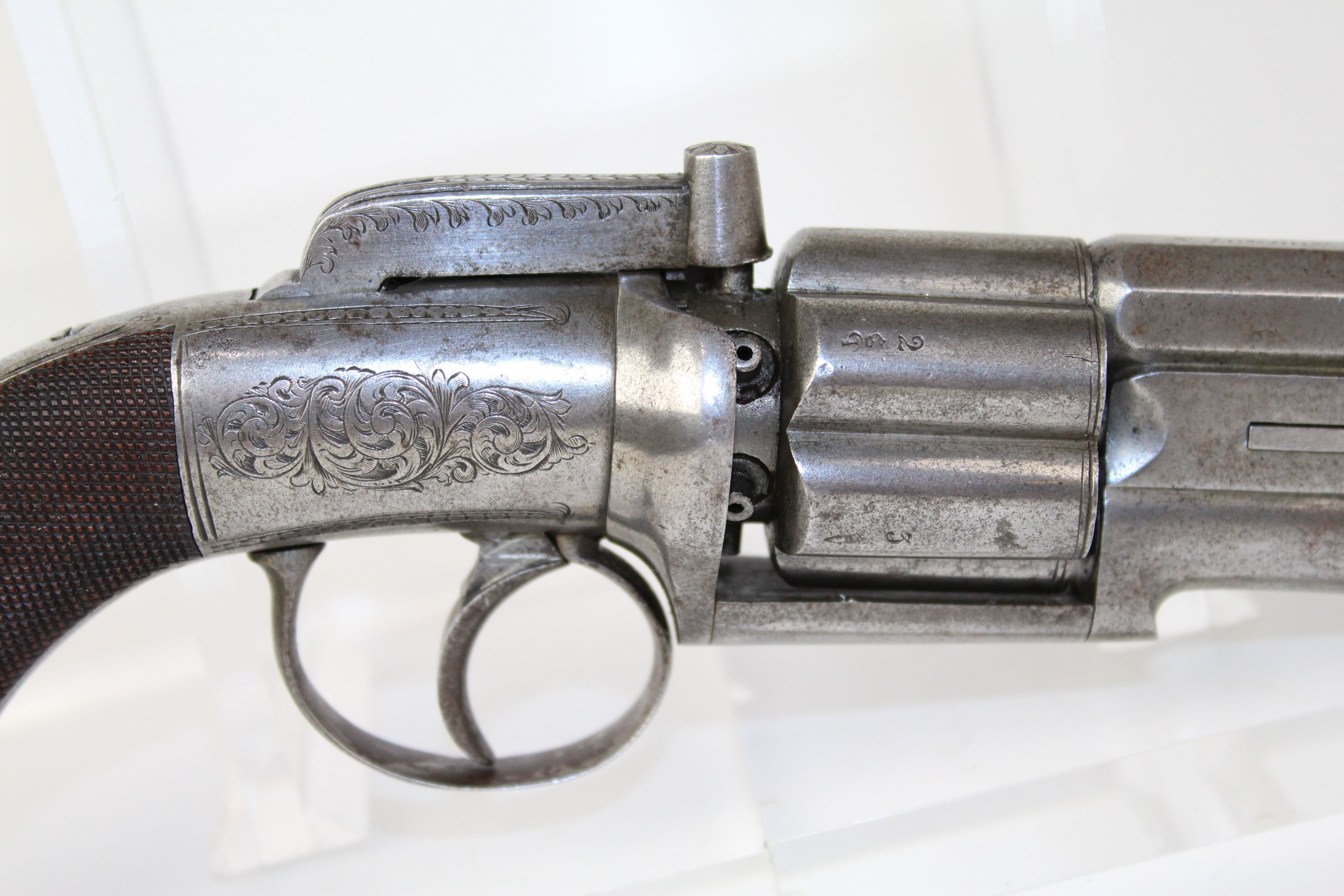 Rare Early Double Action Revolver British English Edward London Wall 51 ...