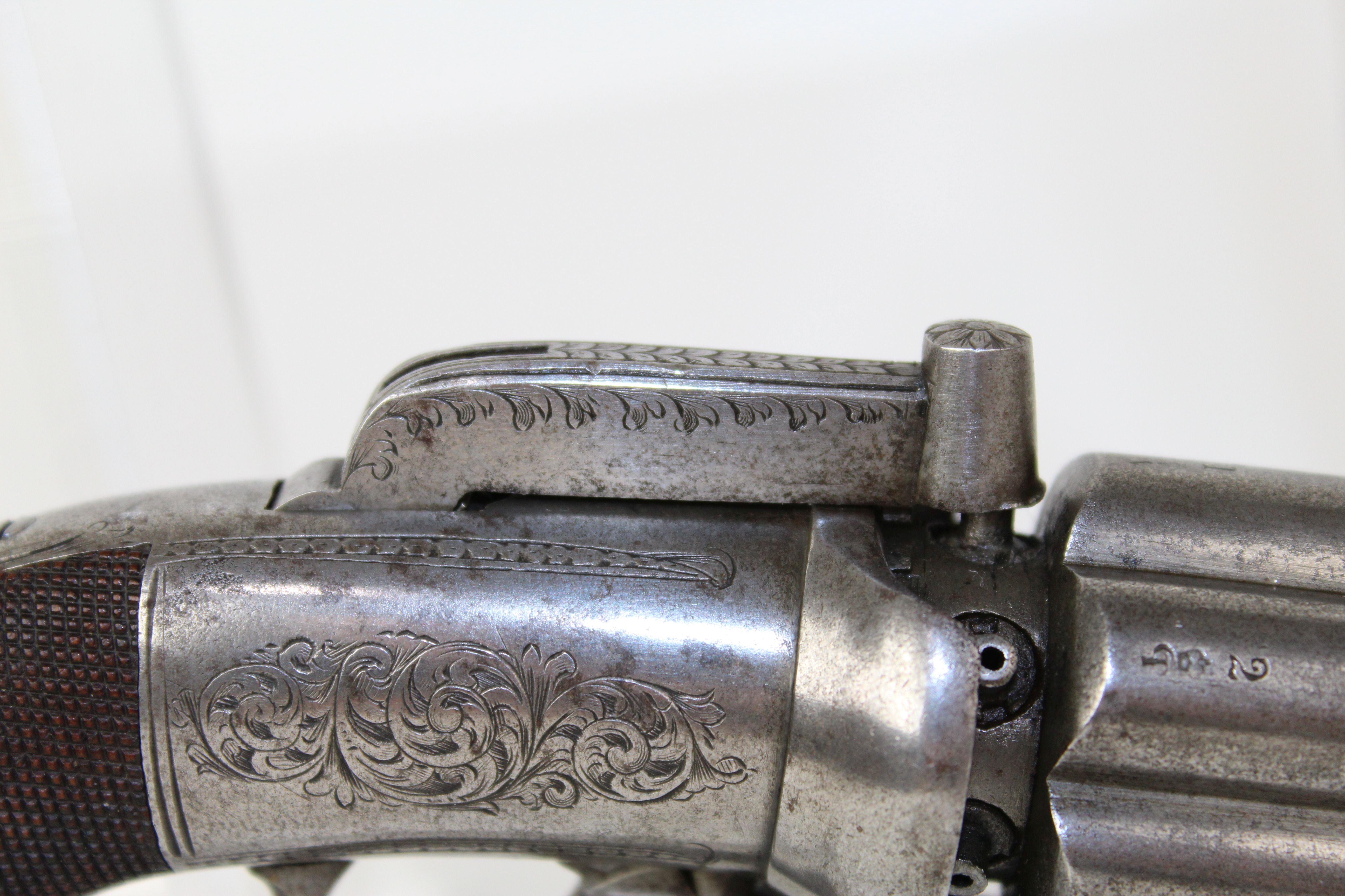 Rare Early Double Action Revolver British English Edward London Wall 51 ...