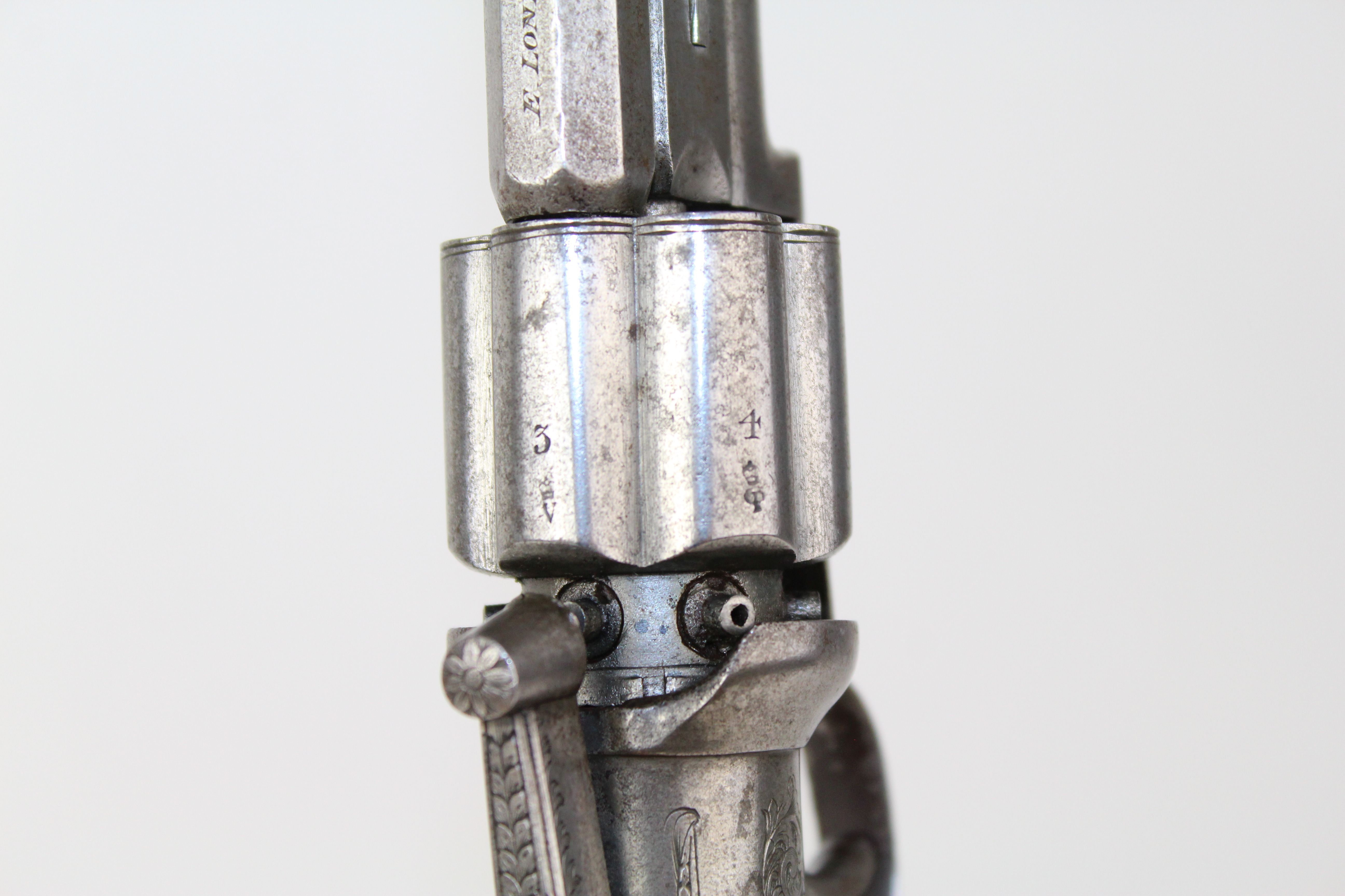 Rare Early Double Action Revolver British English Edward London Wall 51 ...