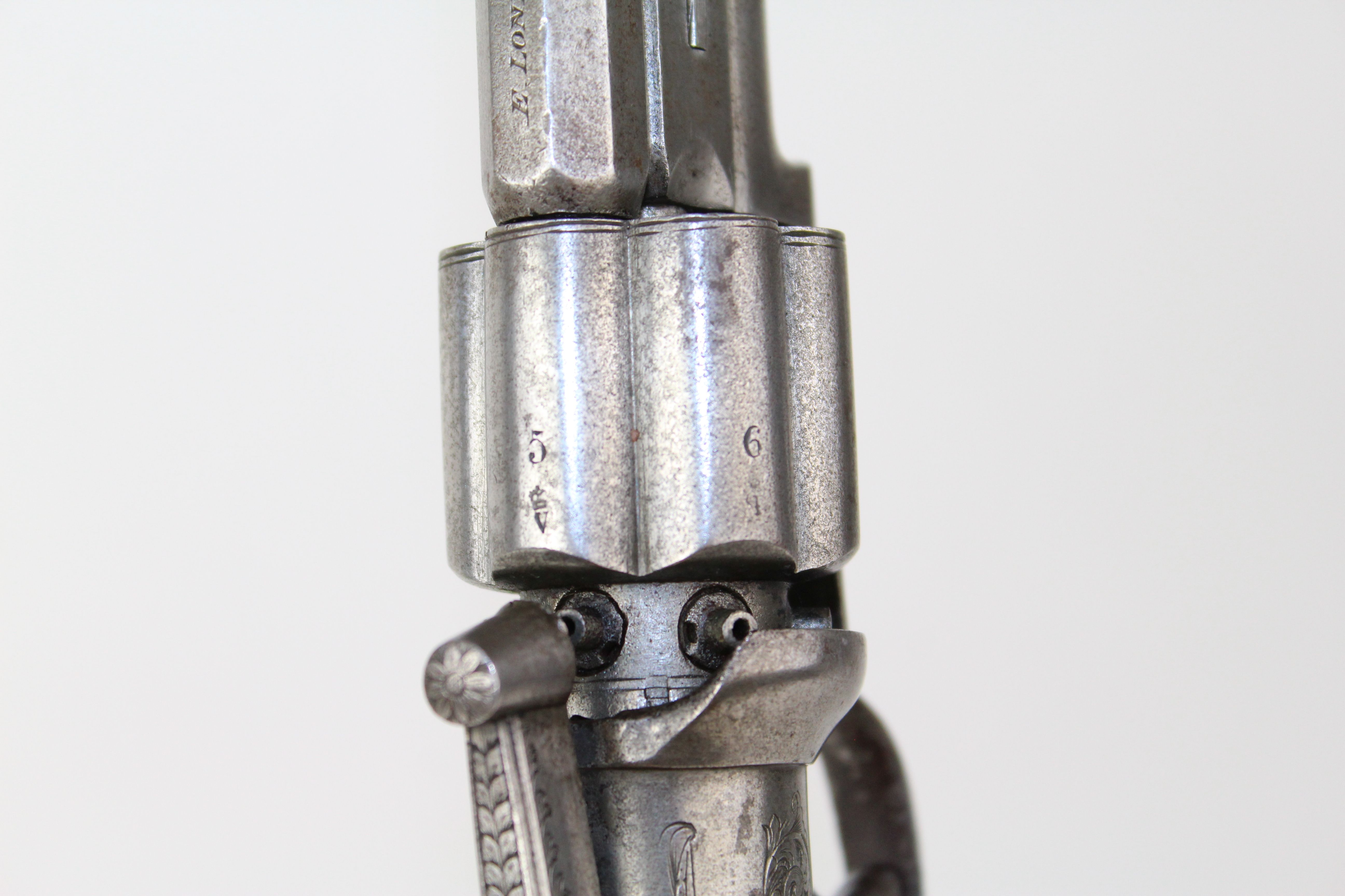 Rare Early Double Action Revolver British English Edward London Wall 51 ...