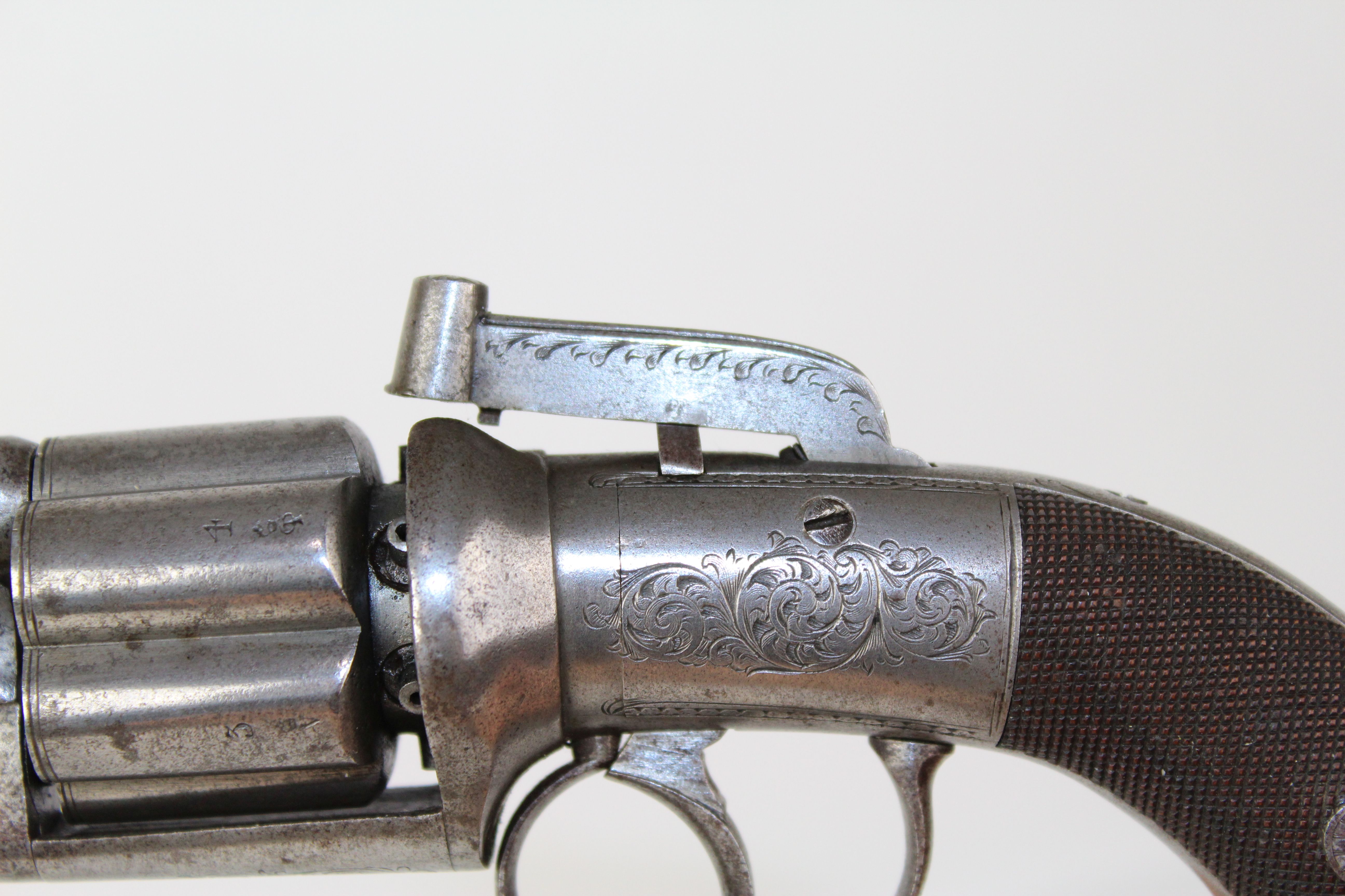 Rare Early Double Action Revolver British English Edward London Wall 51 ...