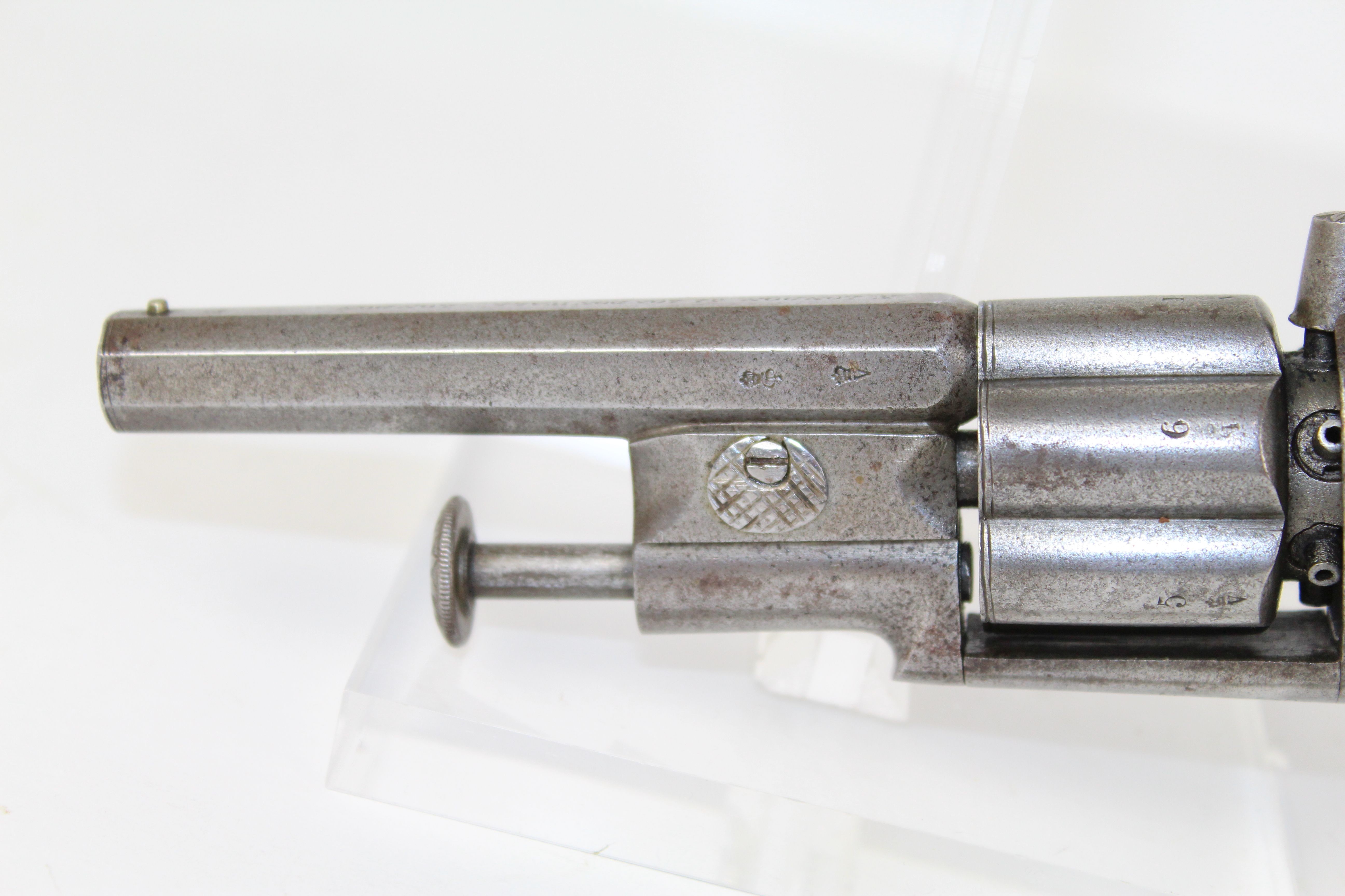 Rare Early Double Action Revolver British English Edward London Wall 51 ...