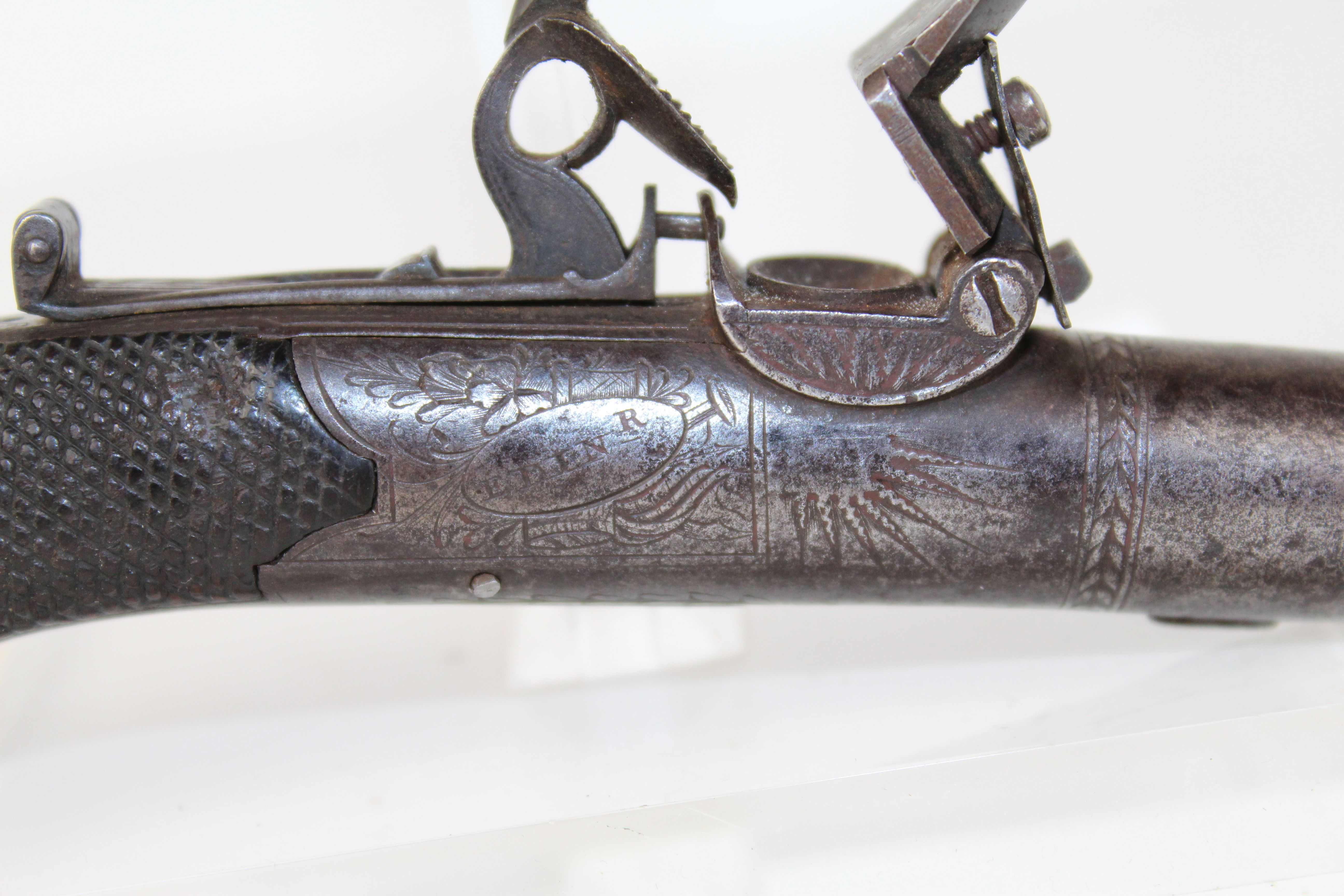 Antique Scottish Innes Edinburgh Scotland Engraved Flintlock Pistol ...