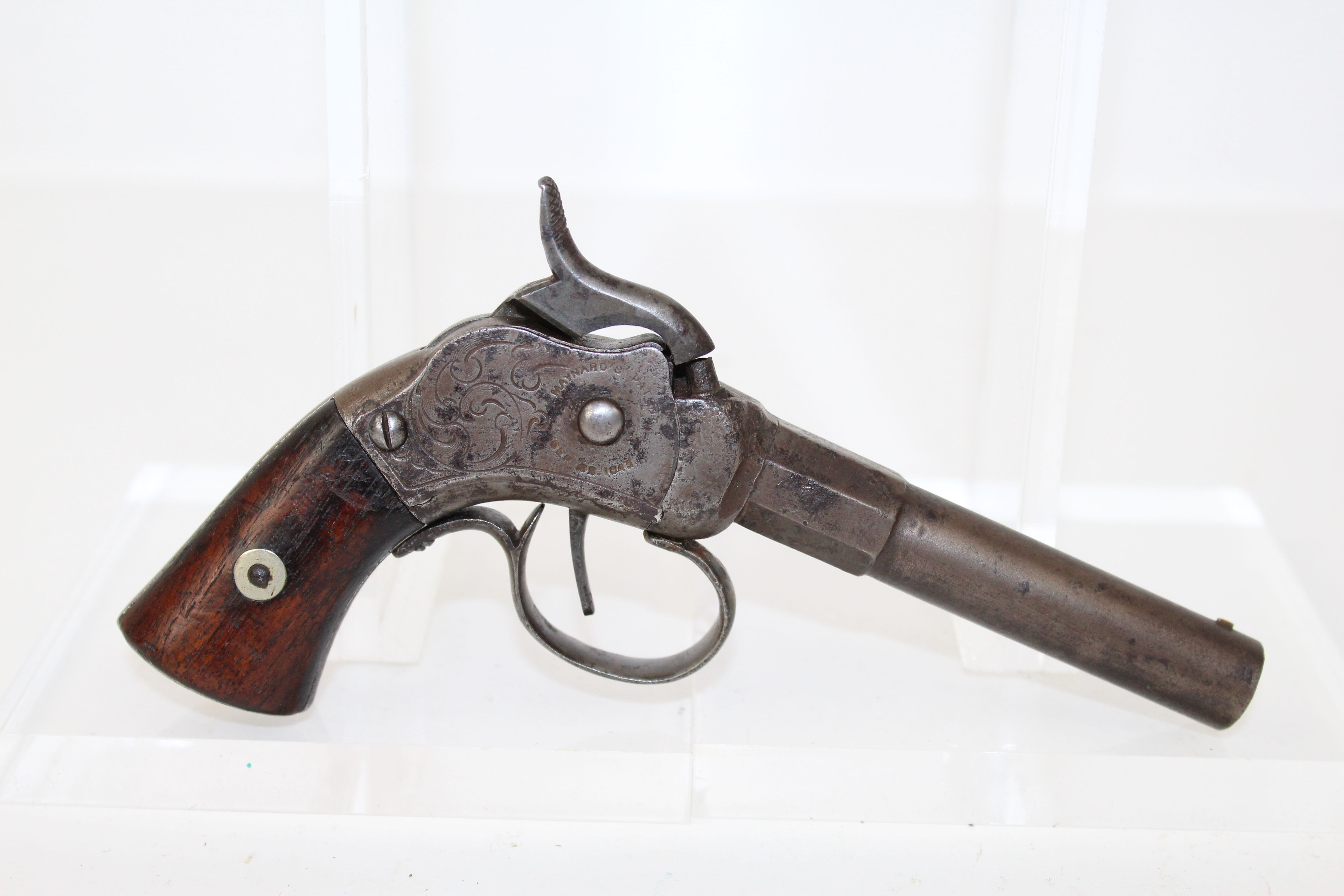 Rare Engraved Massachusetts Arms Single Shot Percussion Pistol C&R ...