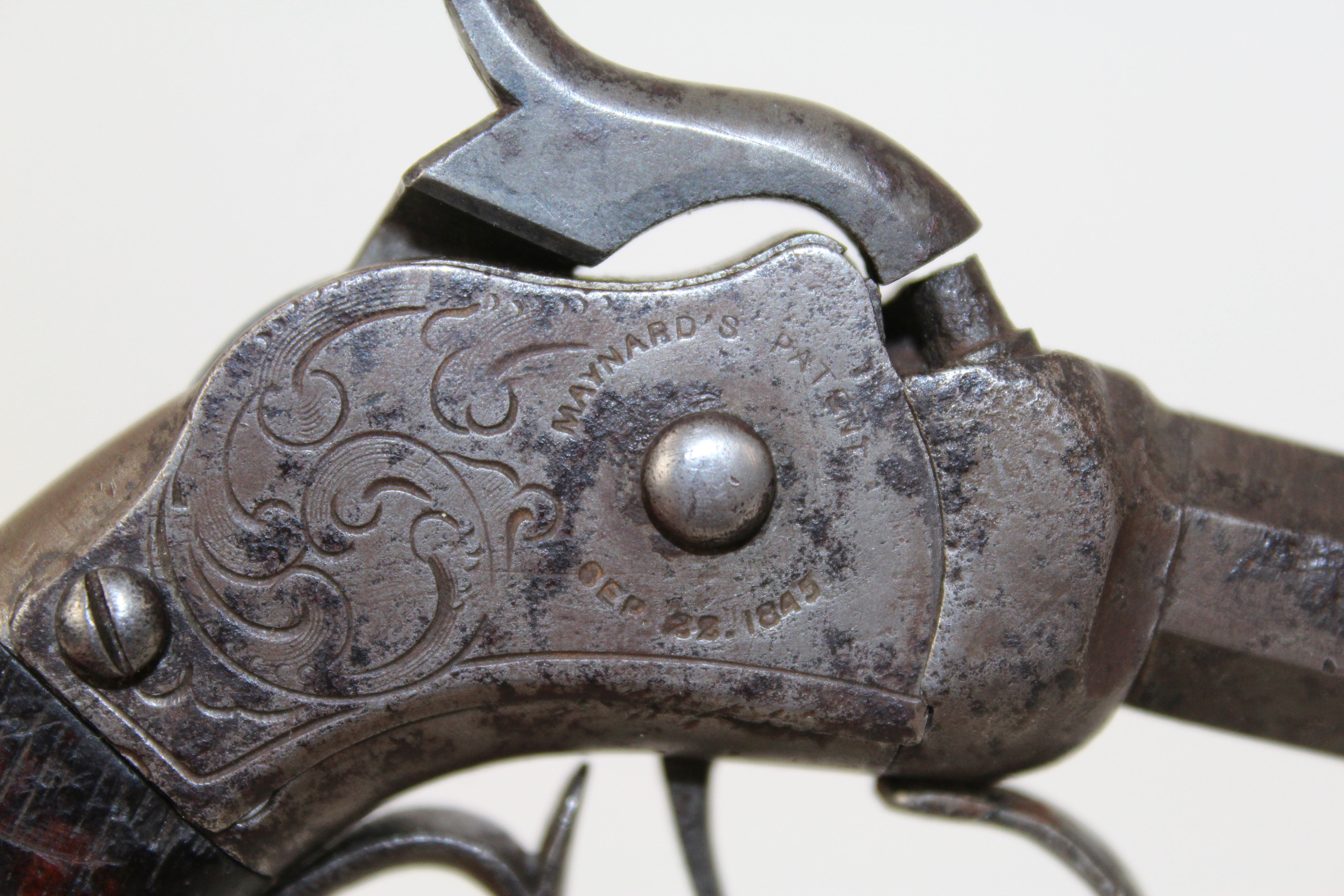 Rare Engraved Massachusetts Arms Single Shot Percussion Pistol C&R ...