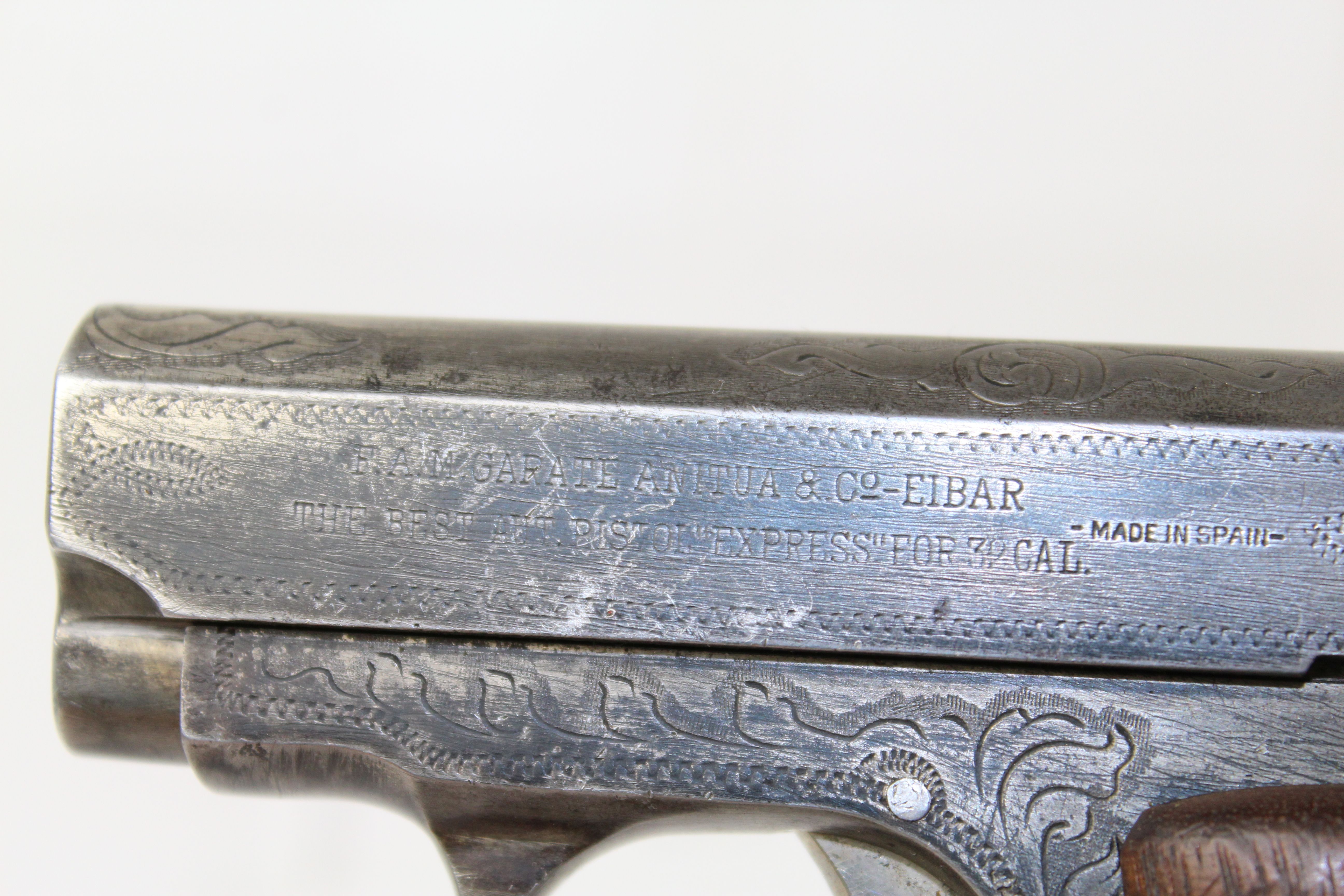 Engraved Garate Anitua Pistol C&R Antique 005 | Ancestry Guns