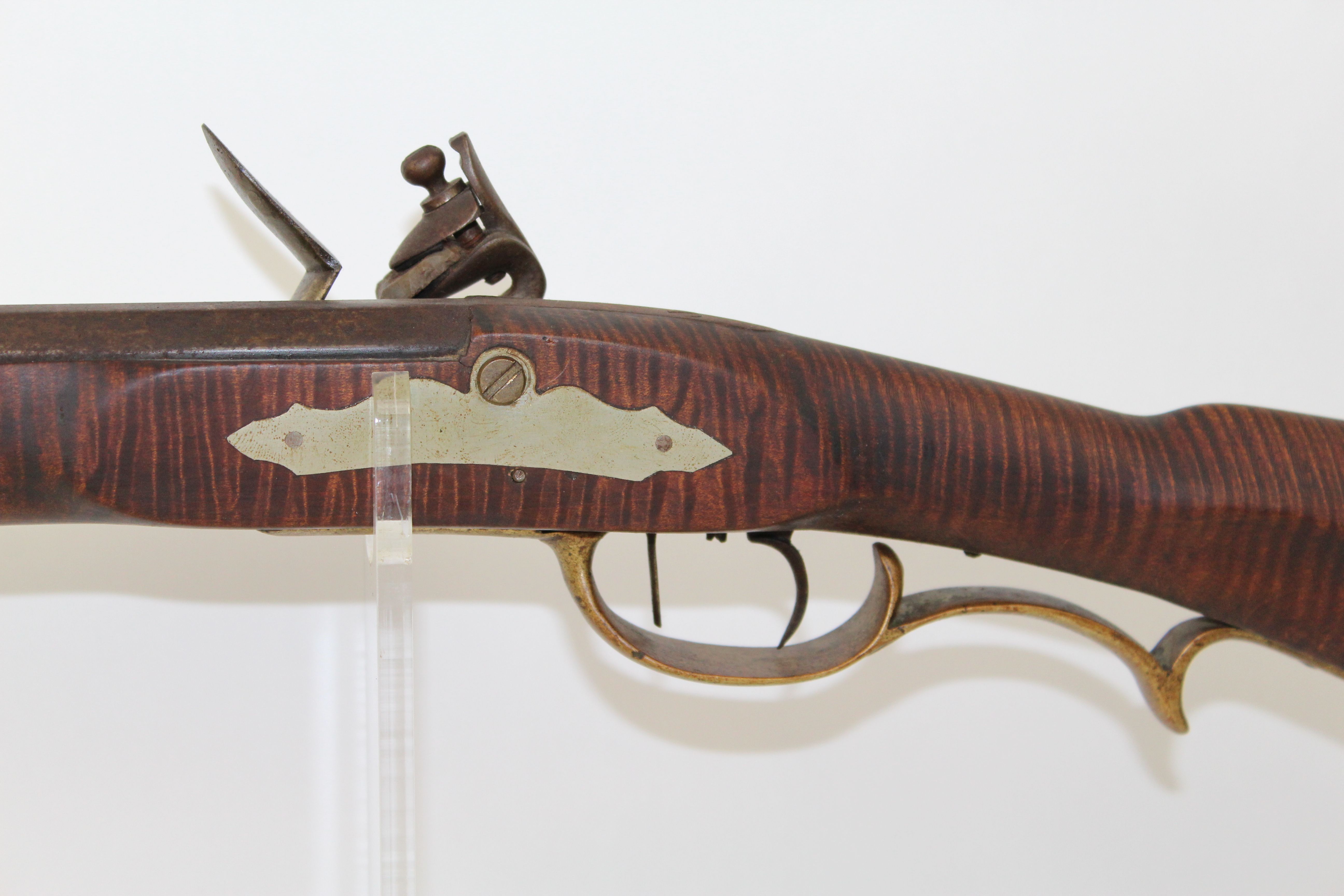 Contemporary German Silver Accented Flintlock Long Rifle C&R Antique ...