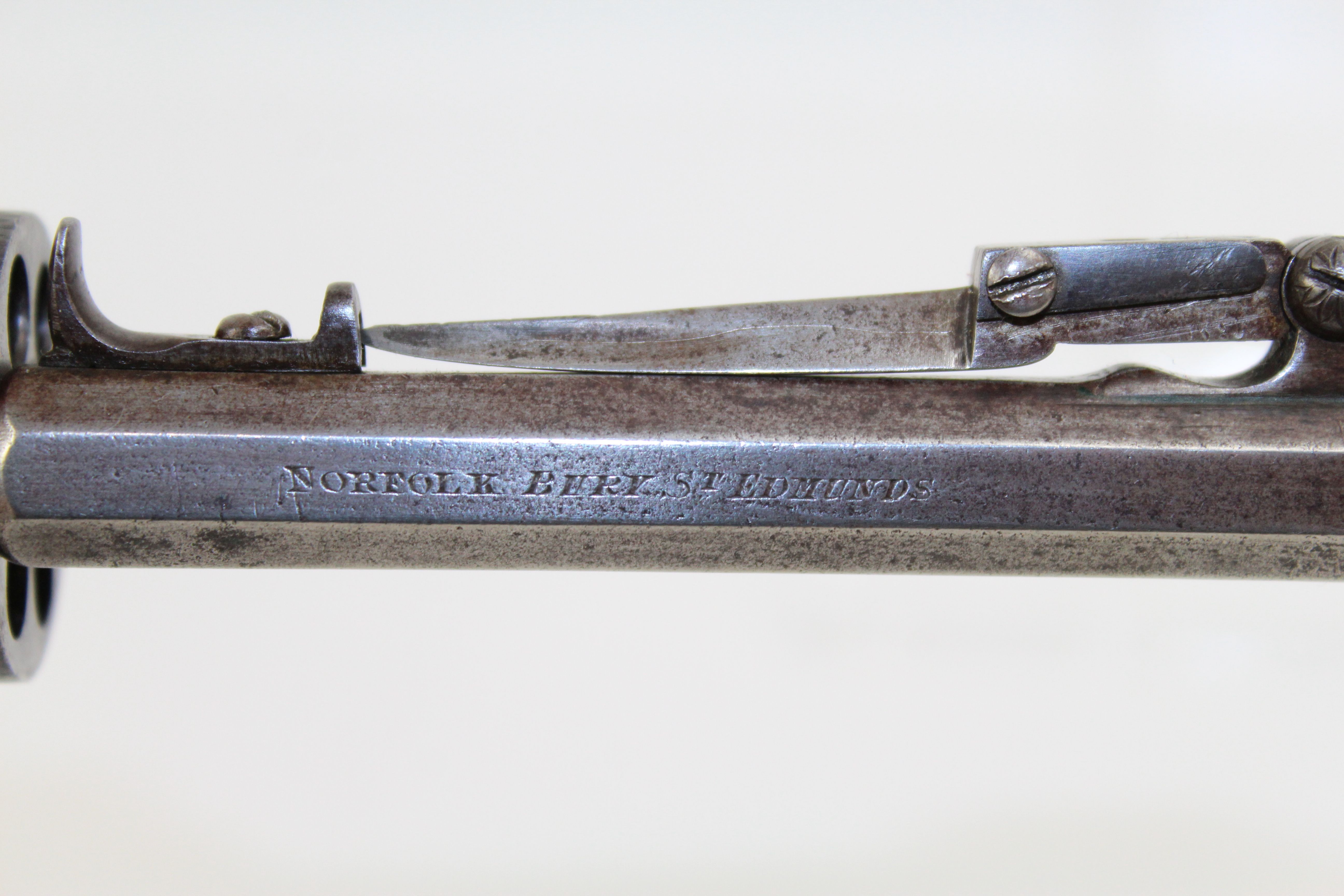 Norfolk Enlgish Double Action Bar Hammer Revolver Snap Bayonet C&R ...