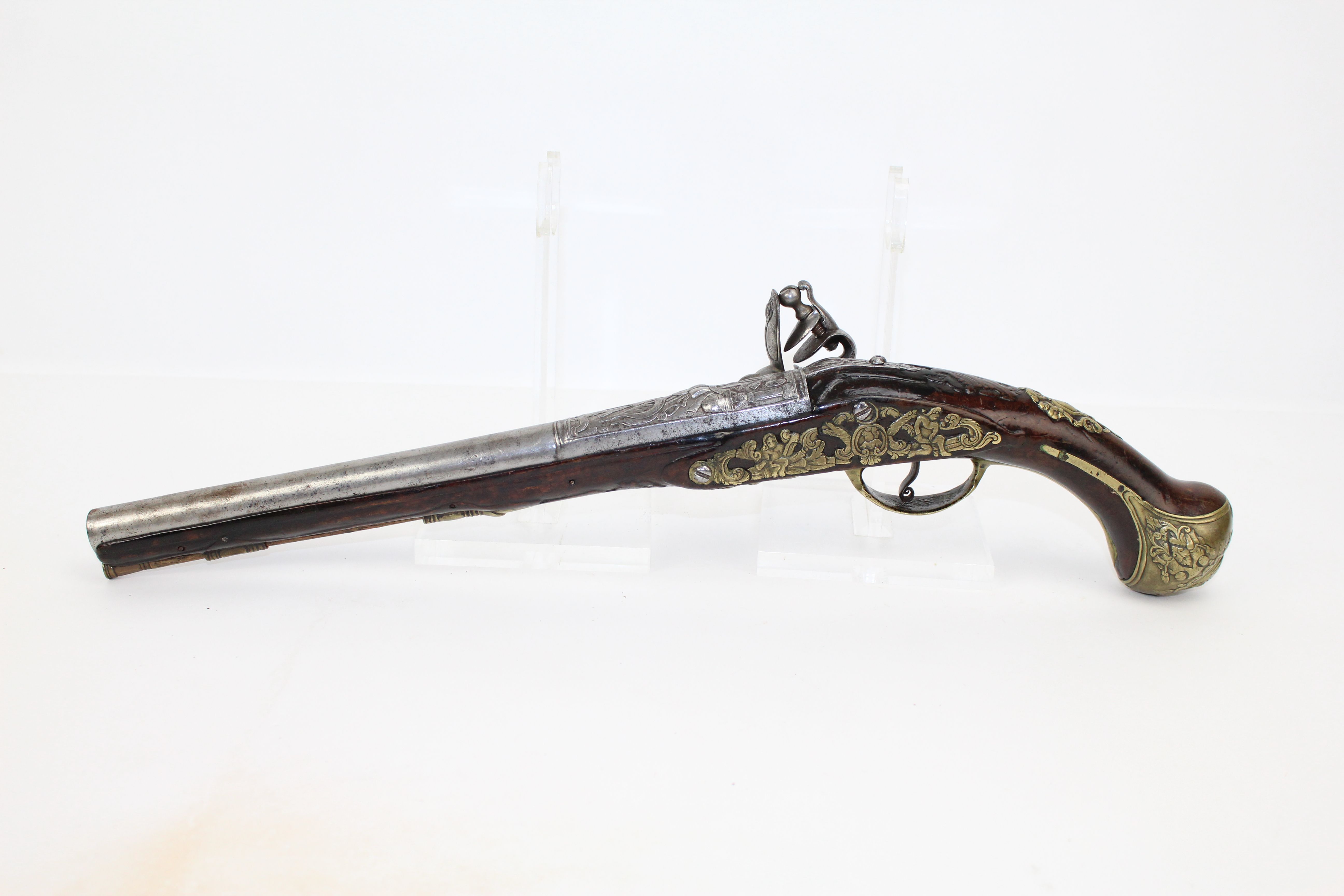 Engraved Flintlock Pistol C&R Antique012 | Ancestry Guns