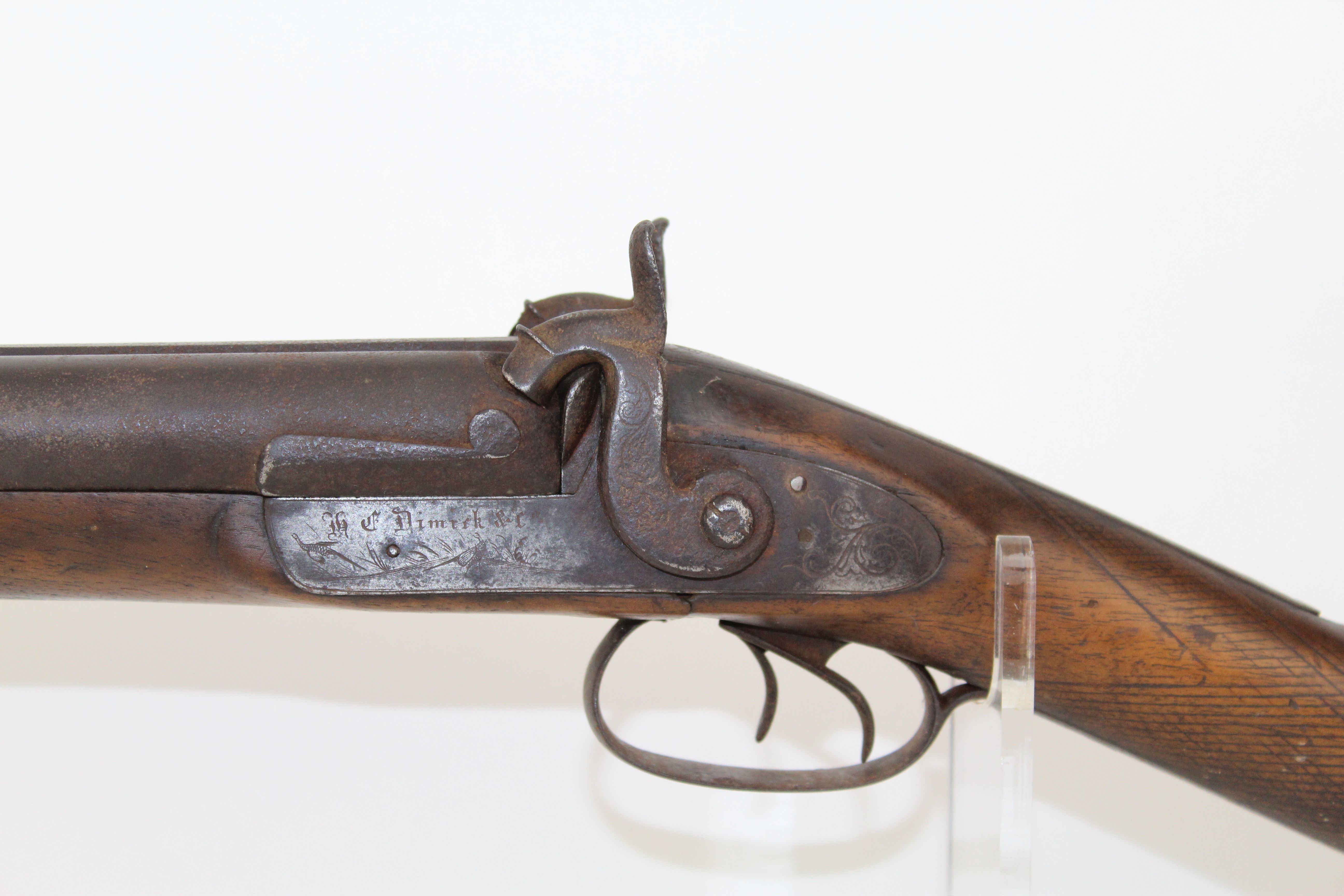 Engraved H.E. Dimick Percussion Cape Gun C&R Antique004 | Ancestry Guns
