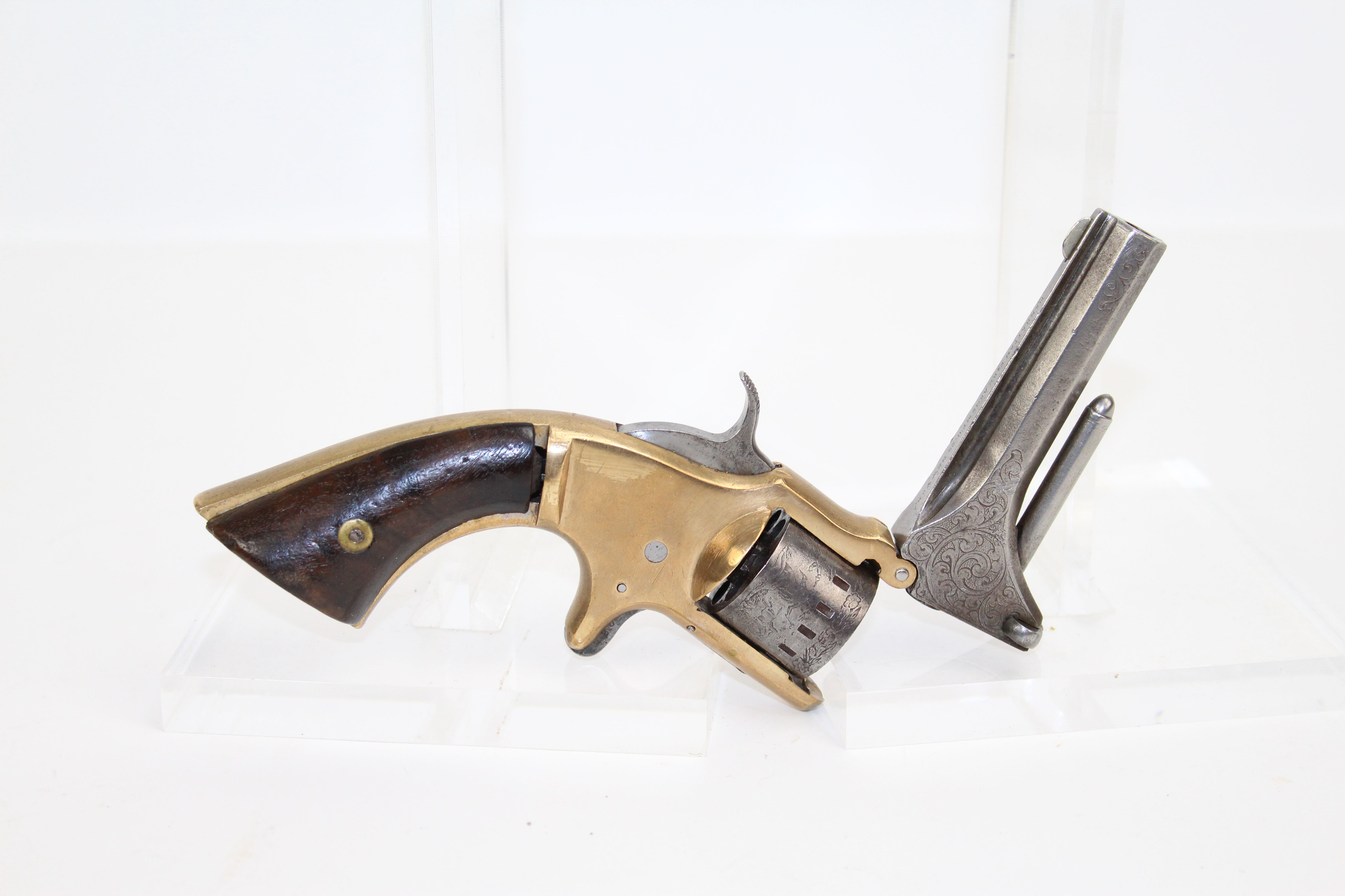 Two Engraved Manhattan Arms .22 Caliber Pocket Revolvers C&R Antique013 ...