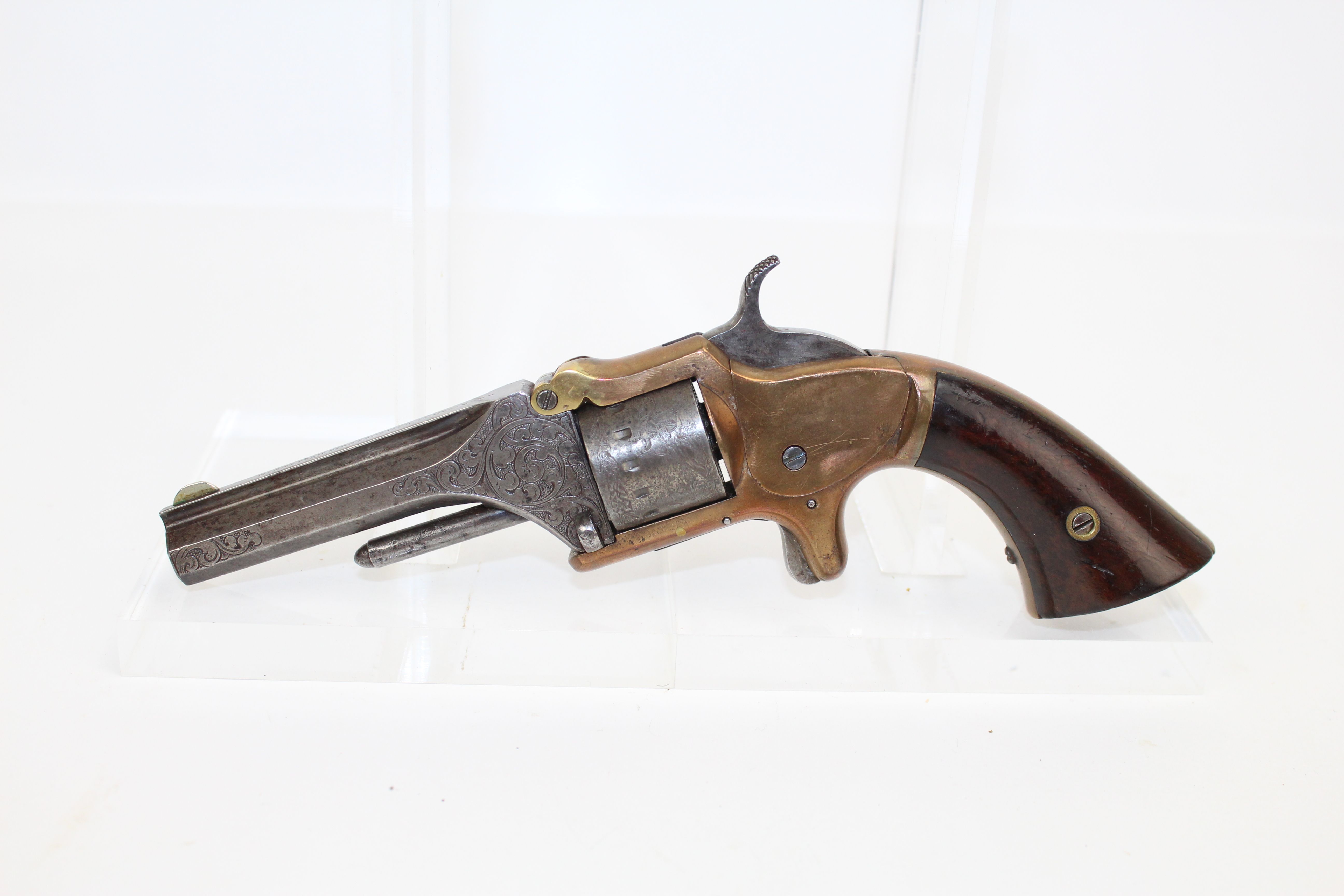 Two Engraved Manhattan Arms .22 Caliber Pocket Revolvers C&R Antique029 ...